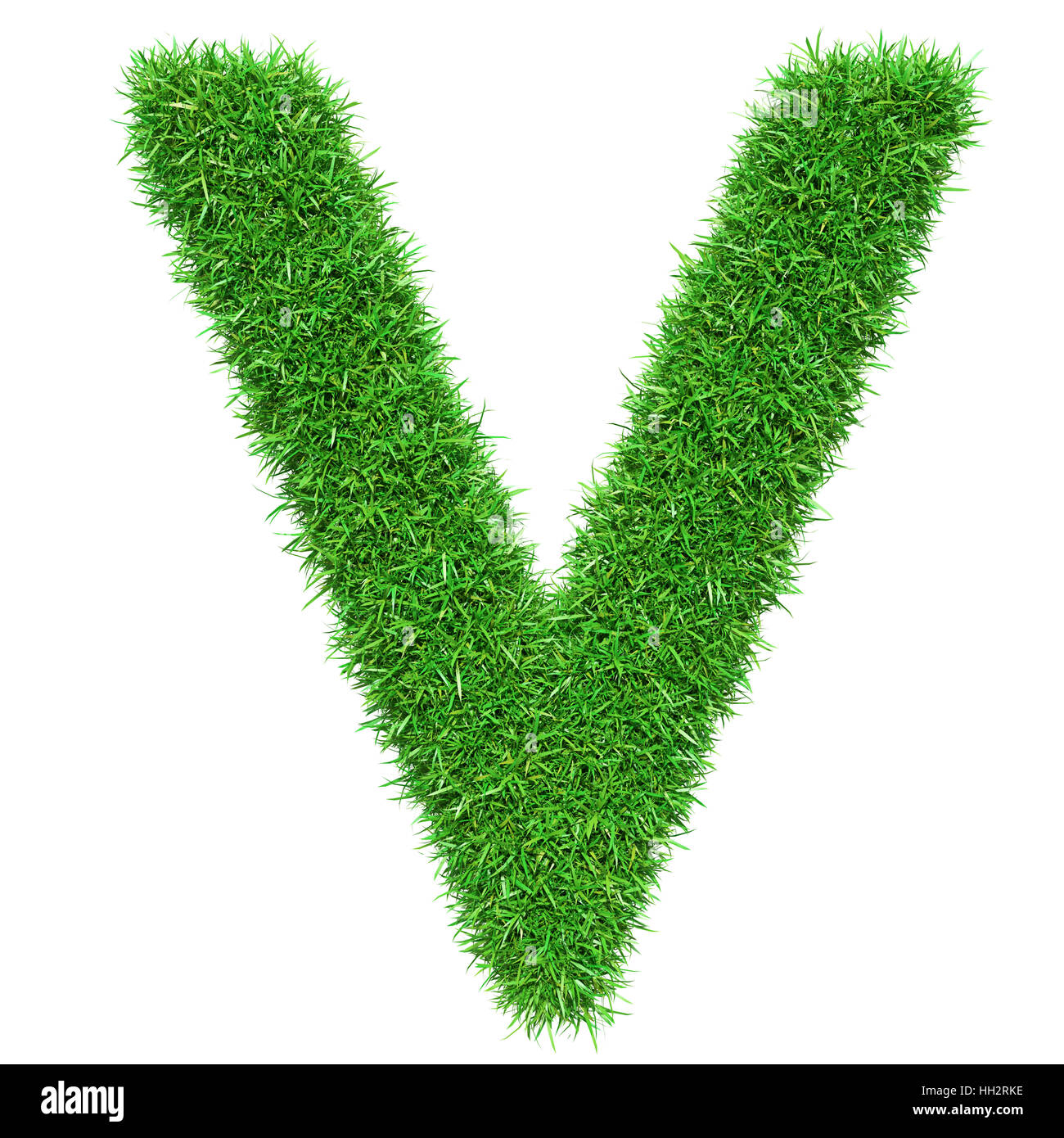 Green Grass Letter V Stock Photo - Alamy