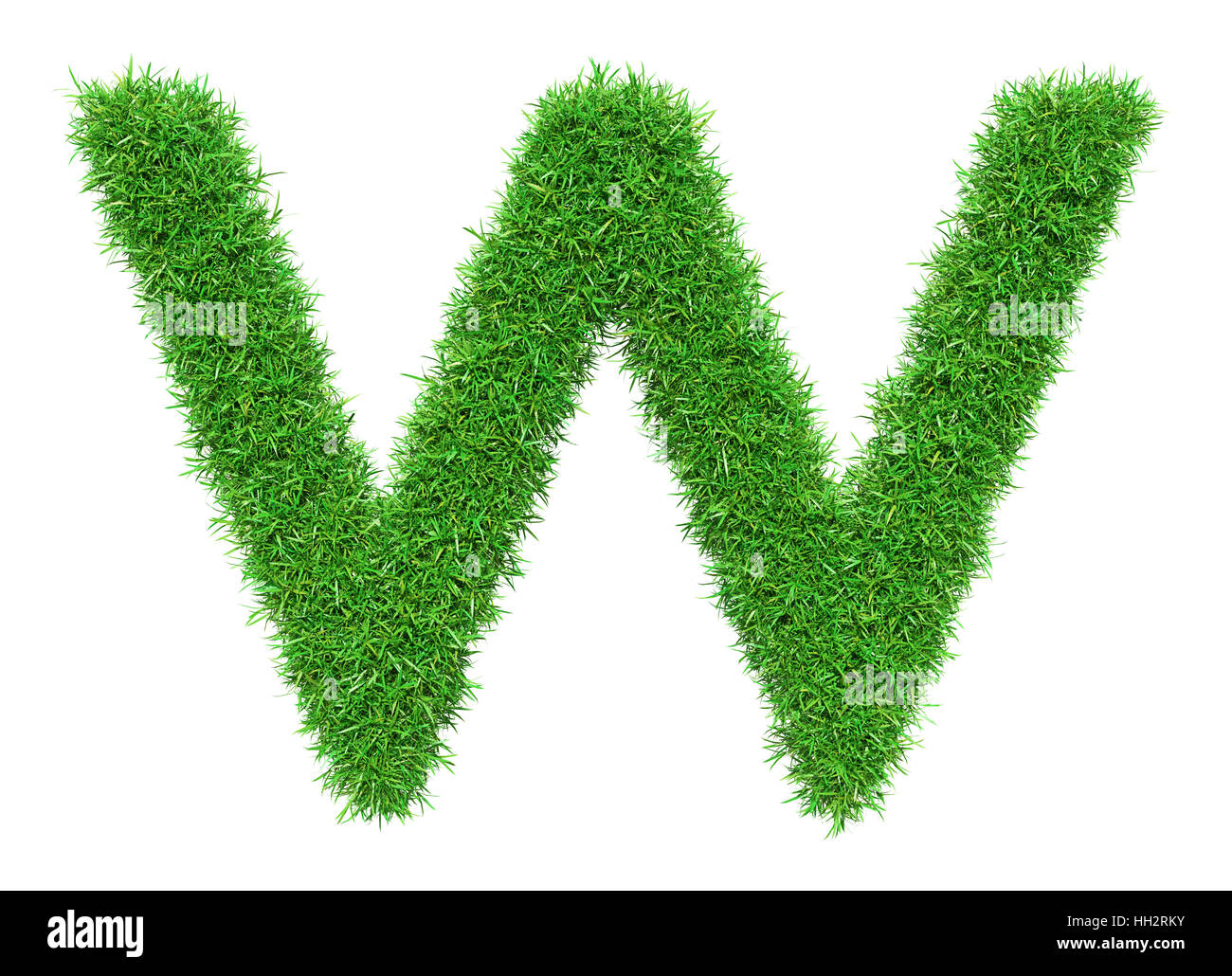 Green Grass Letter W Stock Photo - Alamy