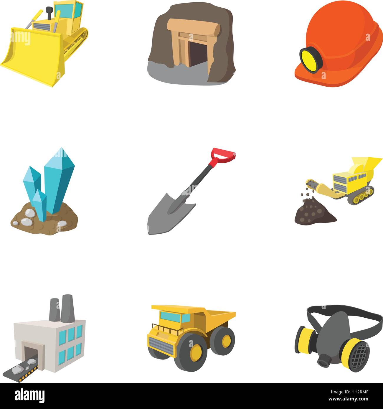 Coal icons set, cartoon style Stock Vector Image & Art - Alamy