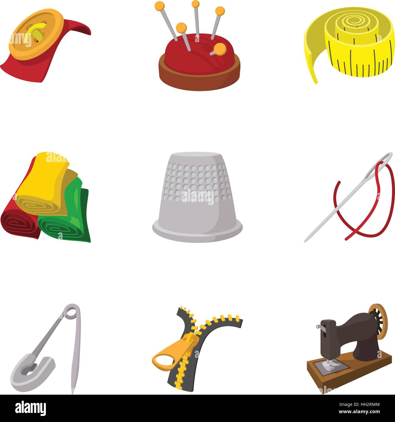 Sewing supplies icons set, cartoon style Stock Vector Image & Art - Alamy