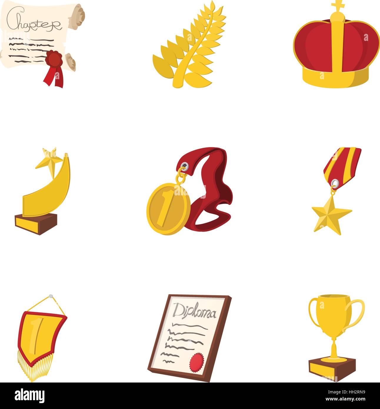 Win icons set, cartoon style Stock Vector Image & Art - Alamy