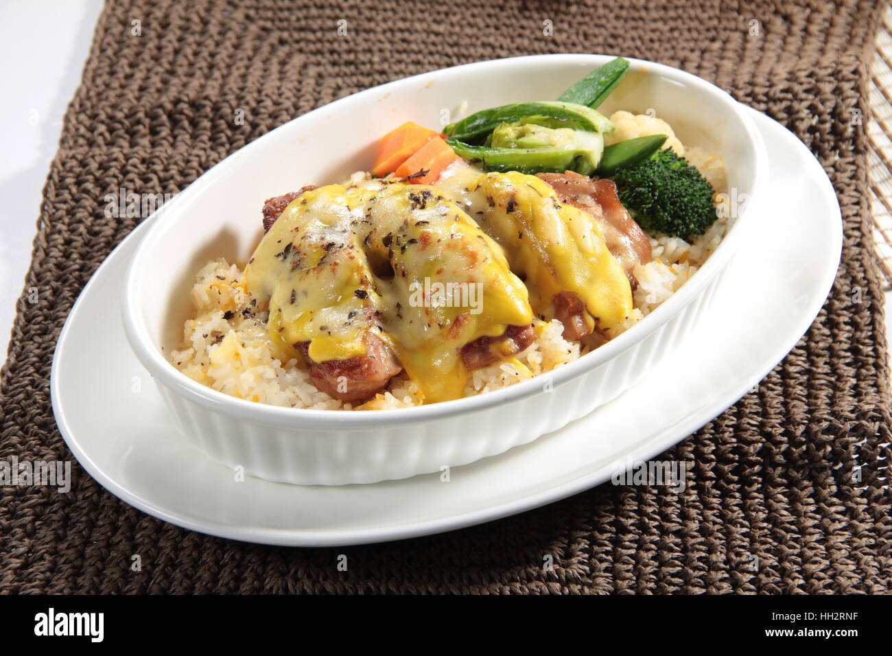 a photo of baked rice Stock Photo - Alamy