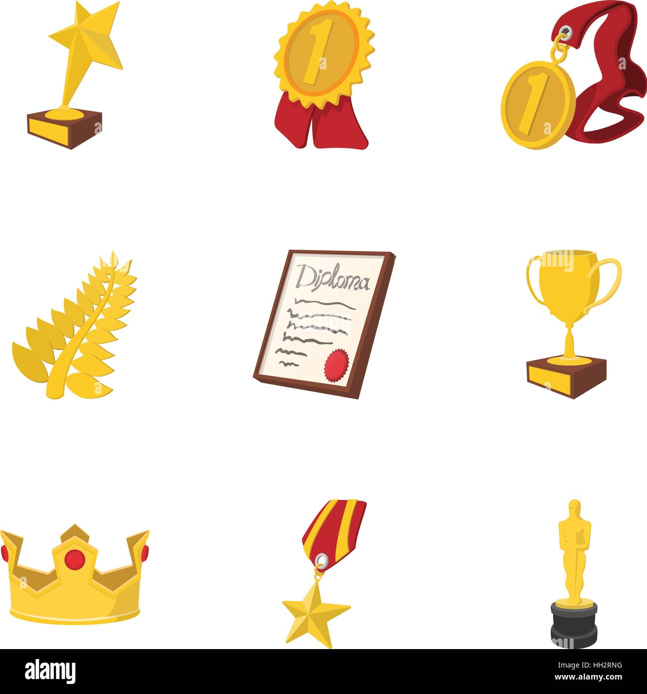 Rewarding icons set, cartoon style Stock Vector Image & Art - Alamy