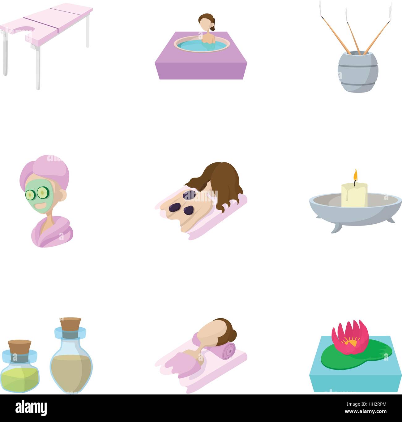 Relaxation icons set, cartoon style Stock Vector Image & Art - Alamy