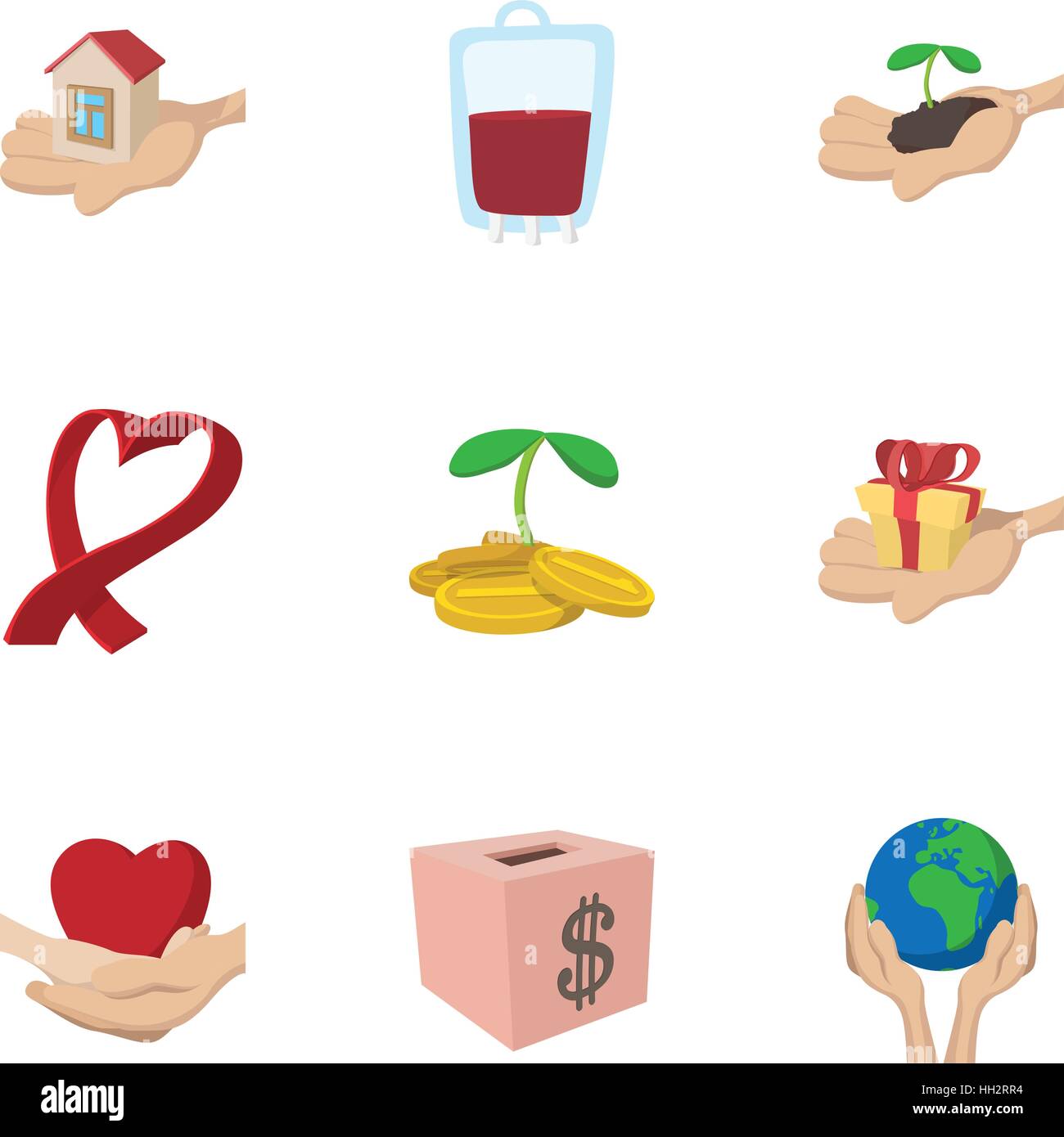 Patronage icons set, cartoon style Stock Vector Image & Art - Alamy