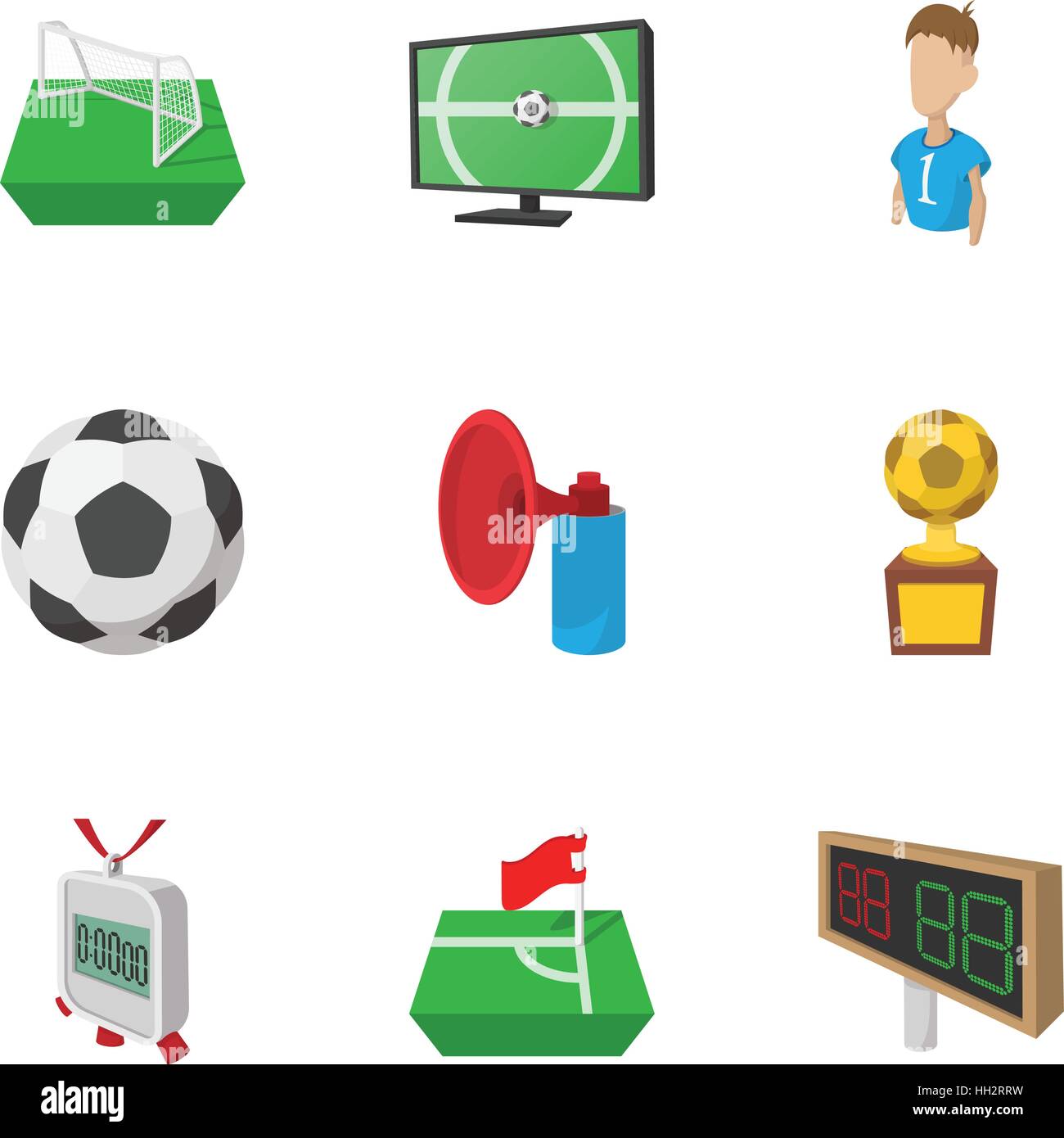 Soccer icons set, cartoon style Stock Vector Image & Art - Alamy