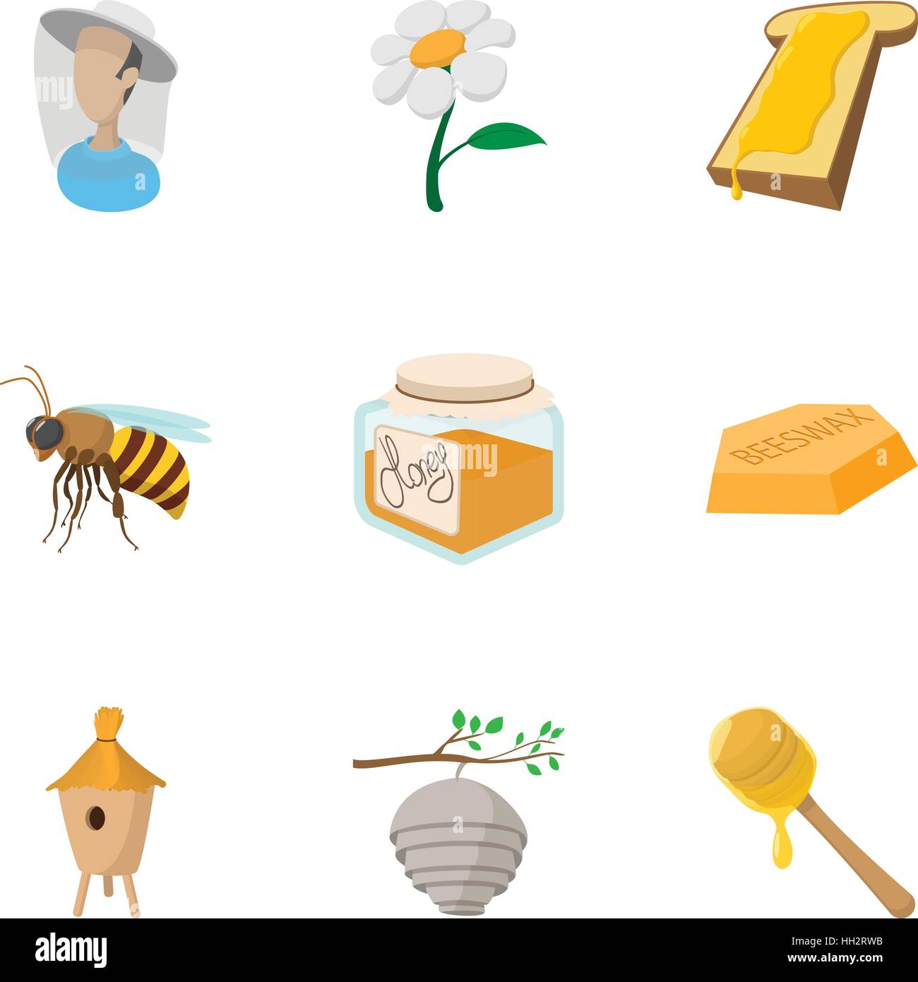 Beekeeping icons set, cartoon style Stock Vector Image & Art - Alamy