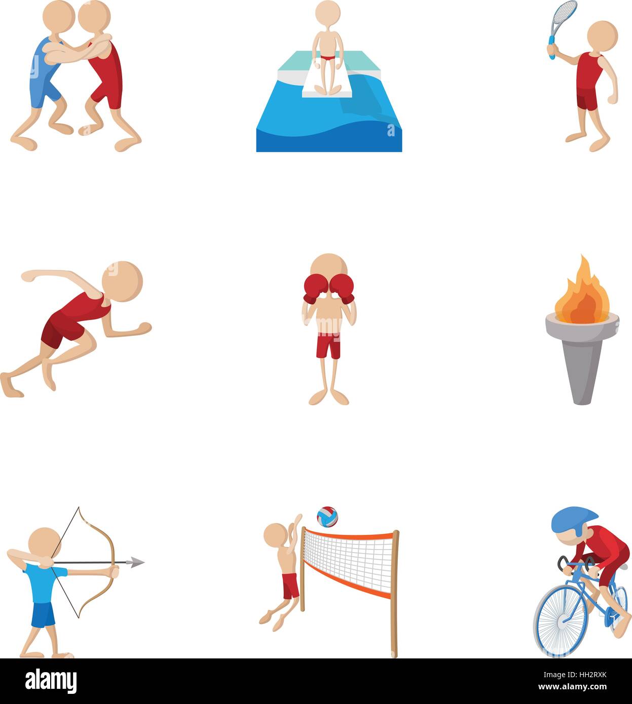 Different sport icons set, cartoon style Stock Vector Image & Art - Alamy