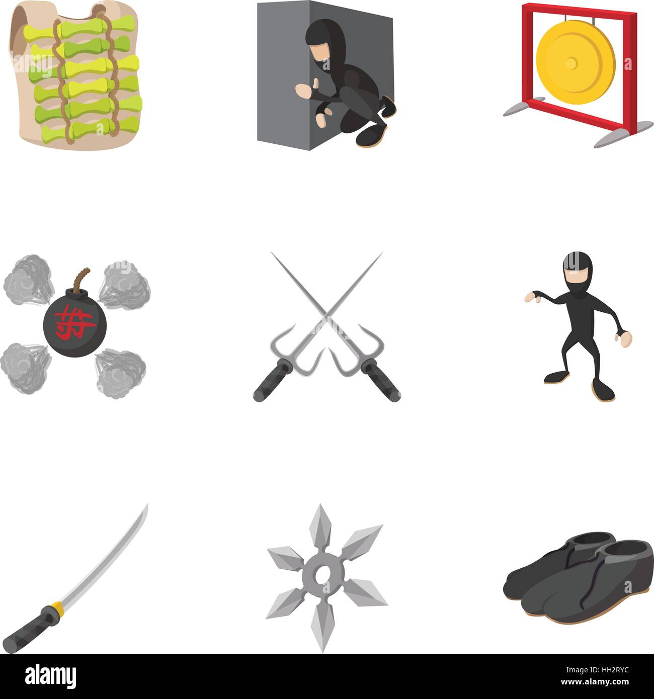 Warrior icons set, cartoon style Stock Vector Image & Art - Alamy