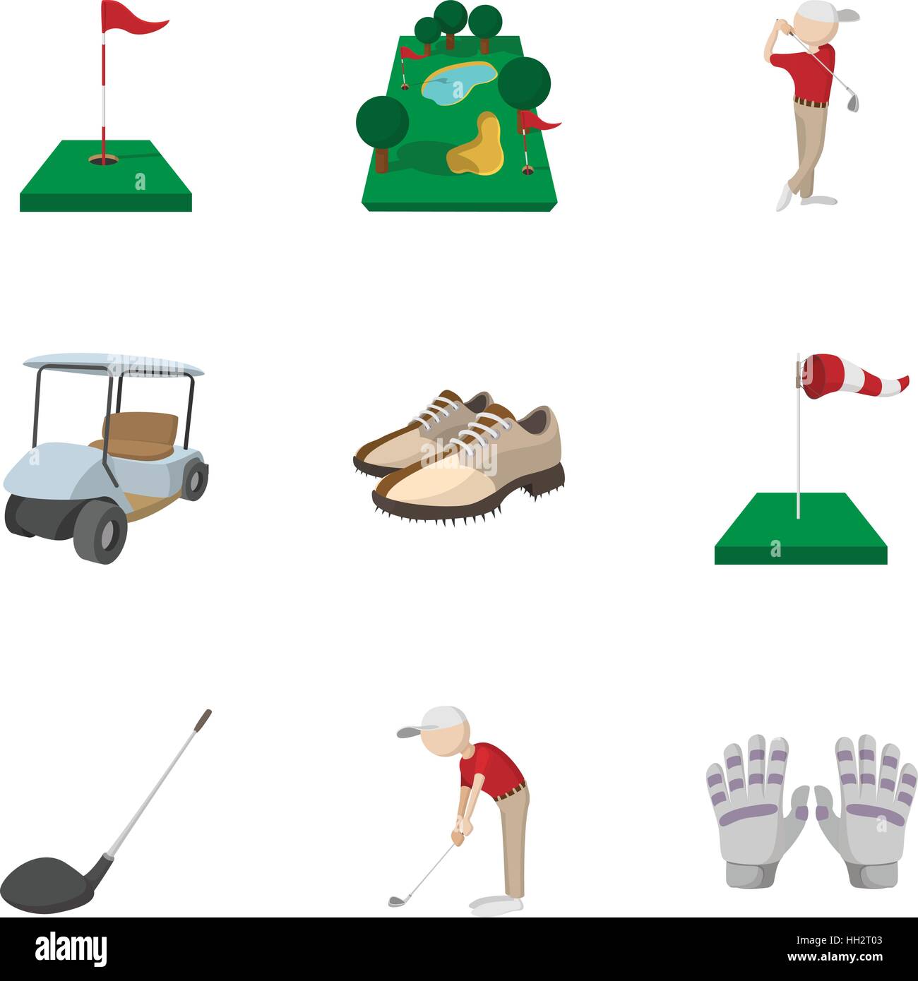 Golf icons set, cartoon style Stock Vector Image & Art - Alamy