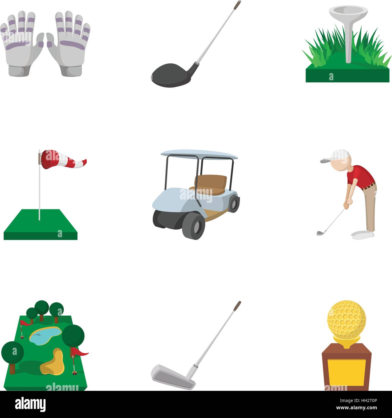 Sport golf icons set, cartoon style Stock Vector Image & Art - Alamy