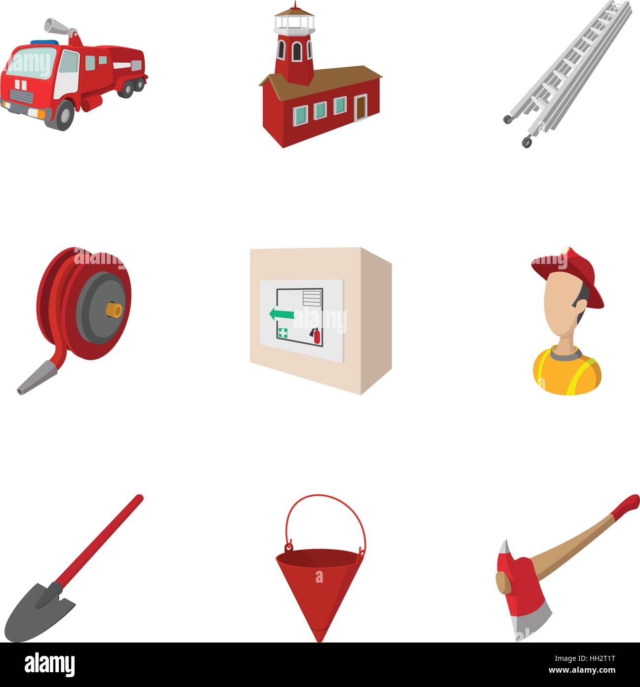 Fiery profession icons set, cartoon style Stock Vector Image & Art - Alamy