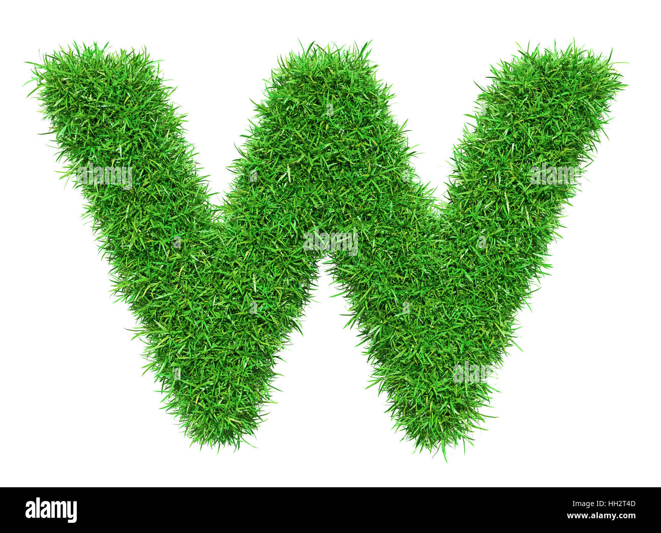 Green Grass Letter W Stock Photo - Alamy