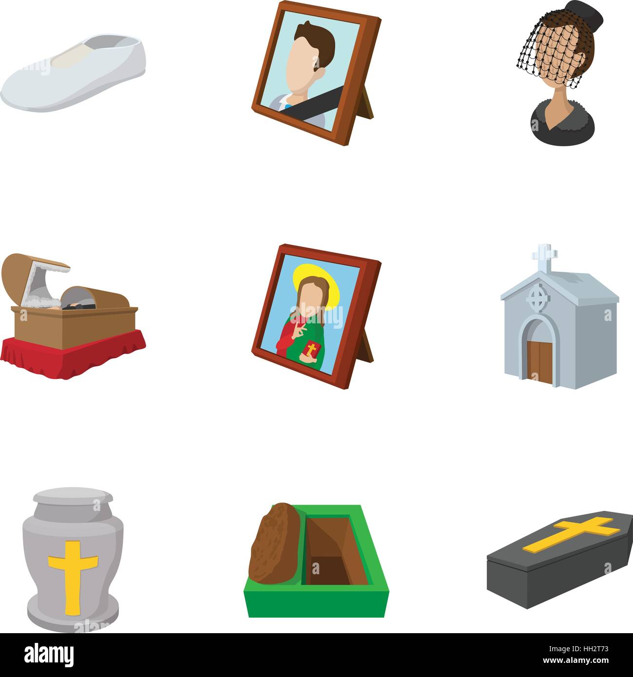 Burial icons Stock Vector Images - Alamy