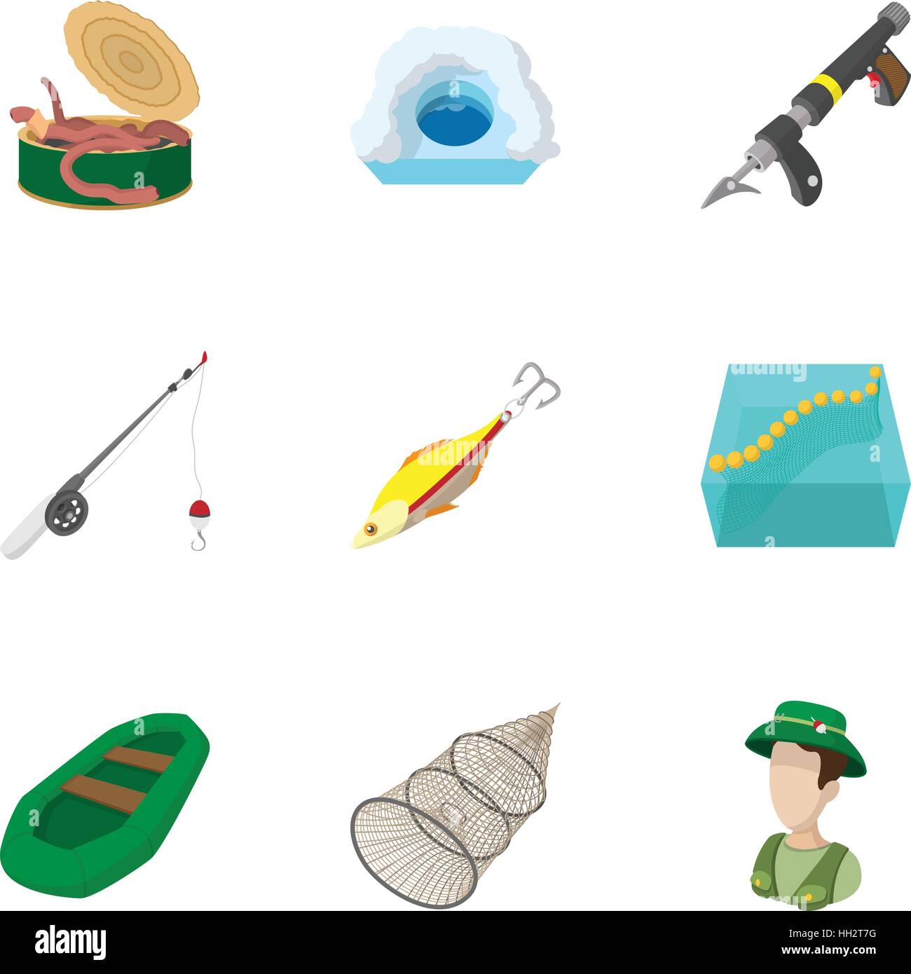 Angling icons set, cartoon style Stock Vector Image & Art - Alamy