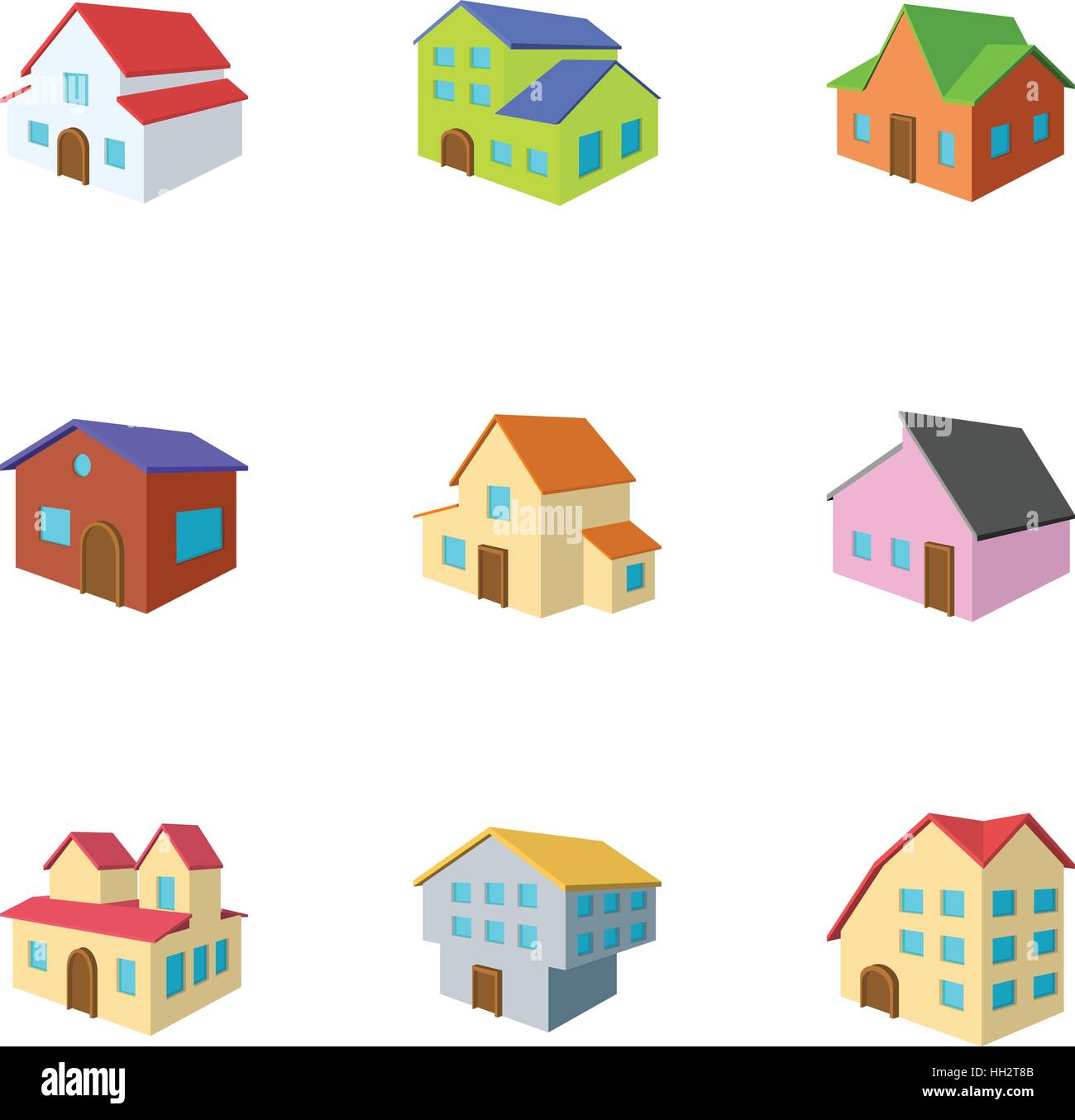 House icons set, cartoon style Stock Vector Image & Art - Alamy