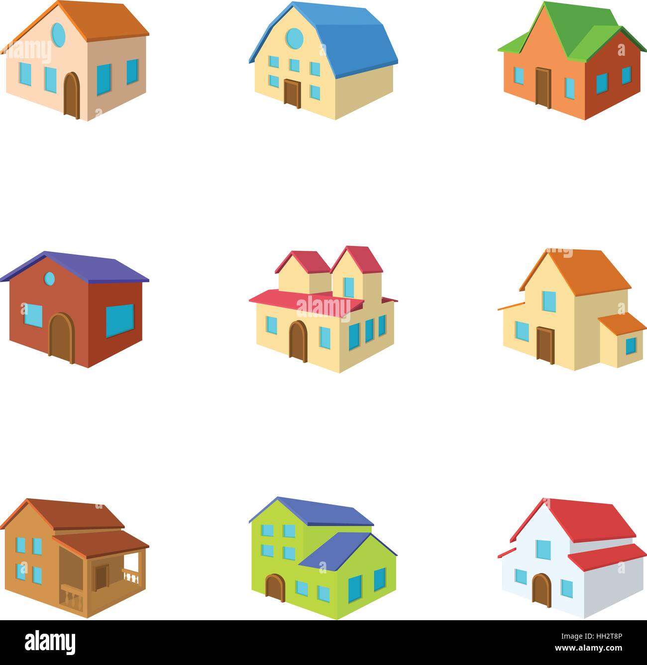 Dwelling icons set, cartoon style Stock Vector Image & Art - Alamy