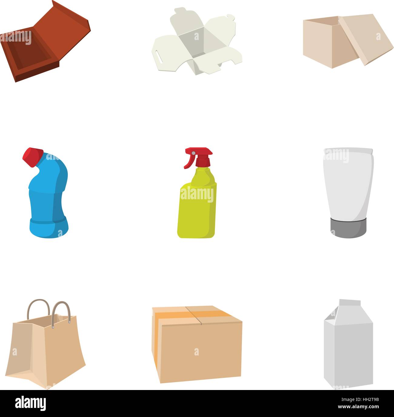 Package icons set, cartoon style Stock Vector Image & Art - Alamy