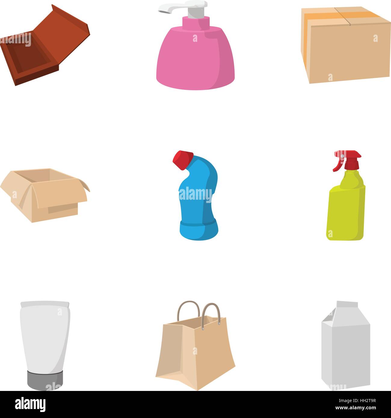 Packing icons set, cartoon style Stock Vector Image & Art - Alamy