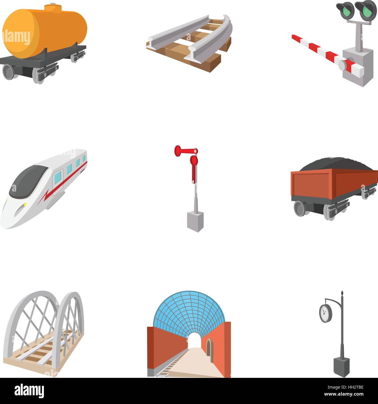 Electrical train icons set, cartoon style Stock Vector Image & Art - Alamy