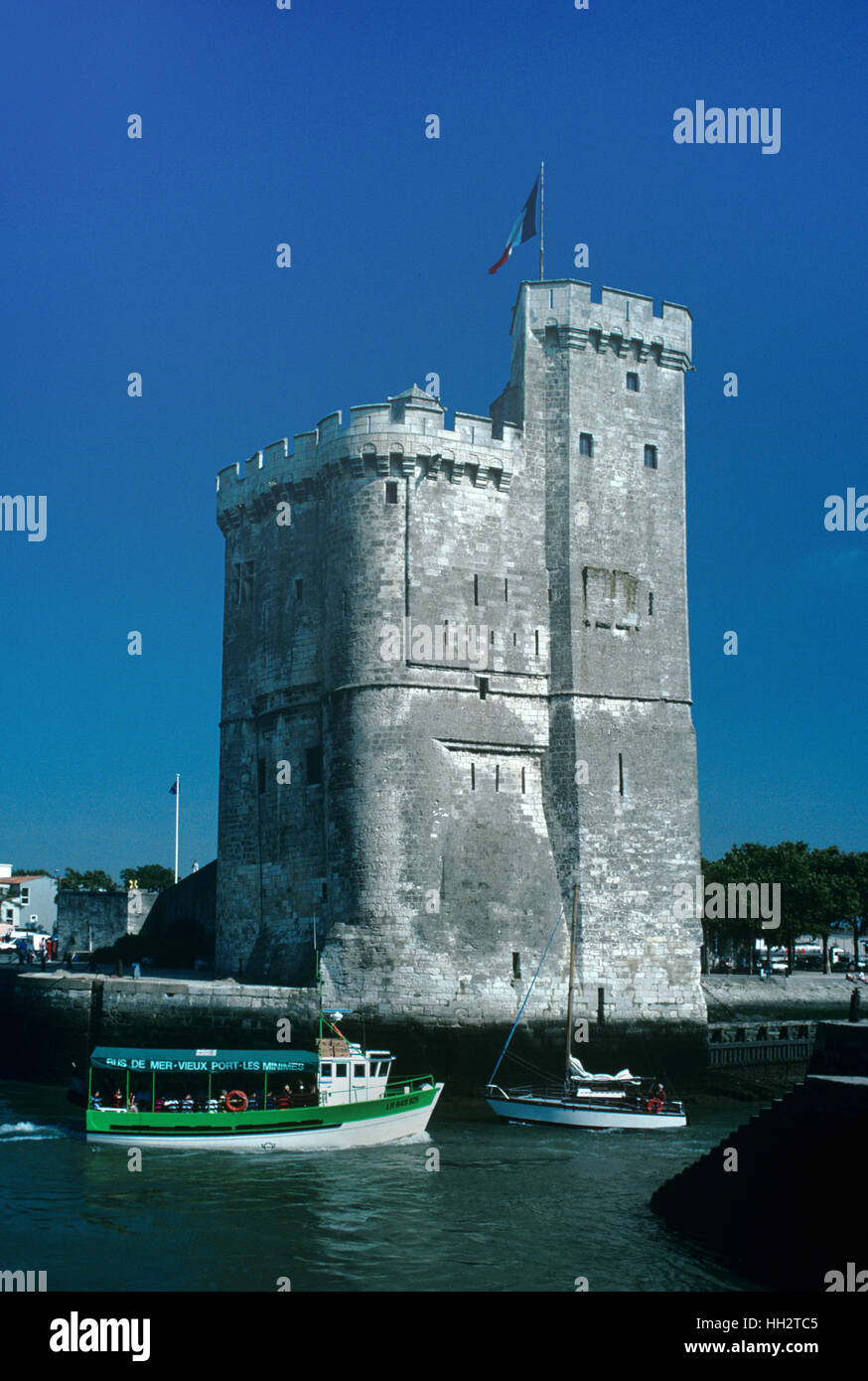 Saint Nicholas Tower & Ferry or Sea Bus at Entrance to the Old Port La ...