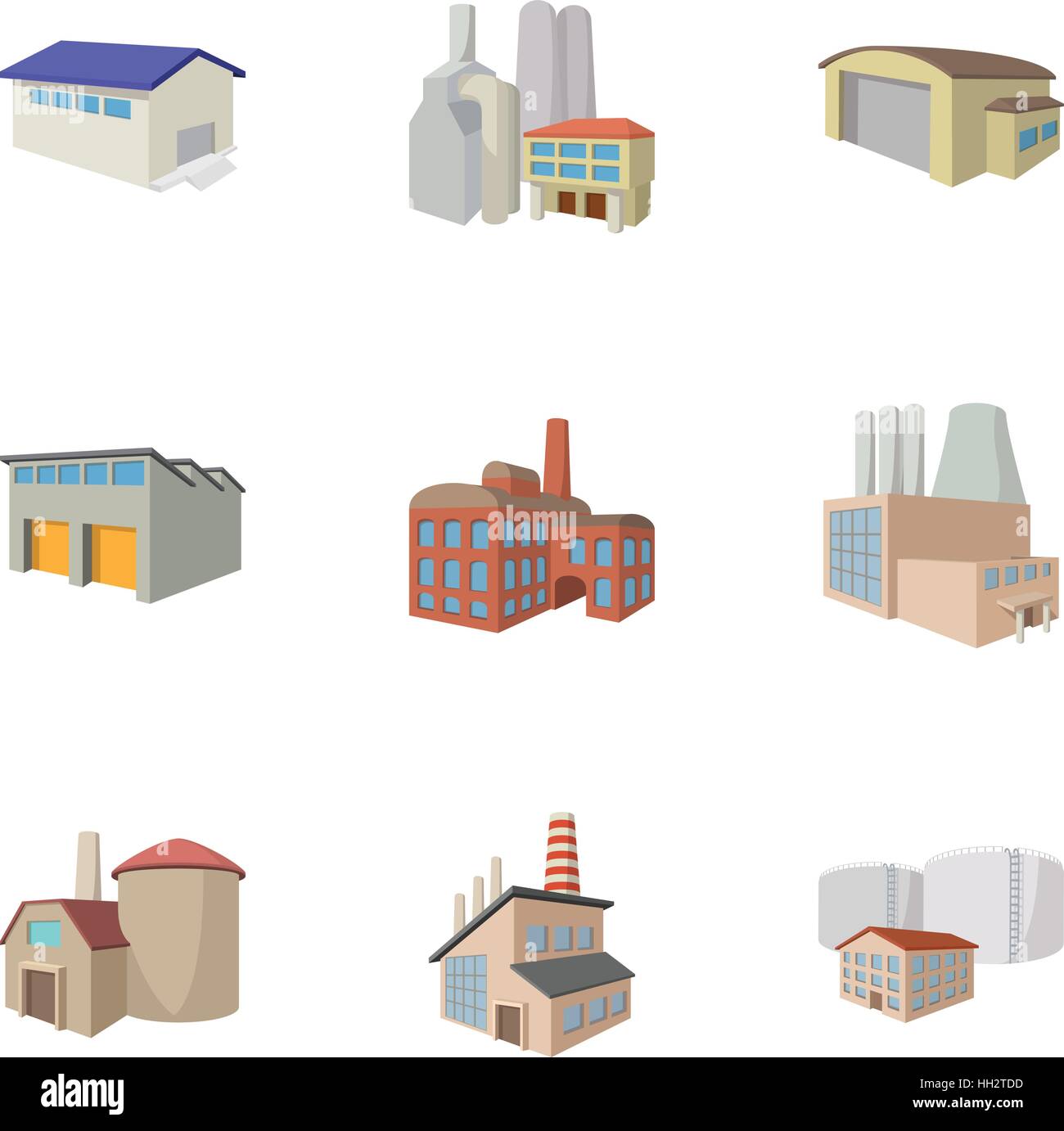 Industrial complex icons set, cartoon style Stock Vector Image & Art ...