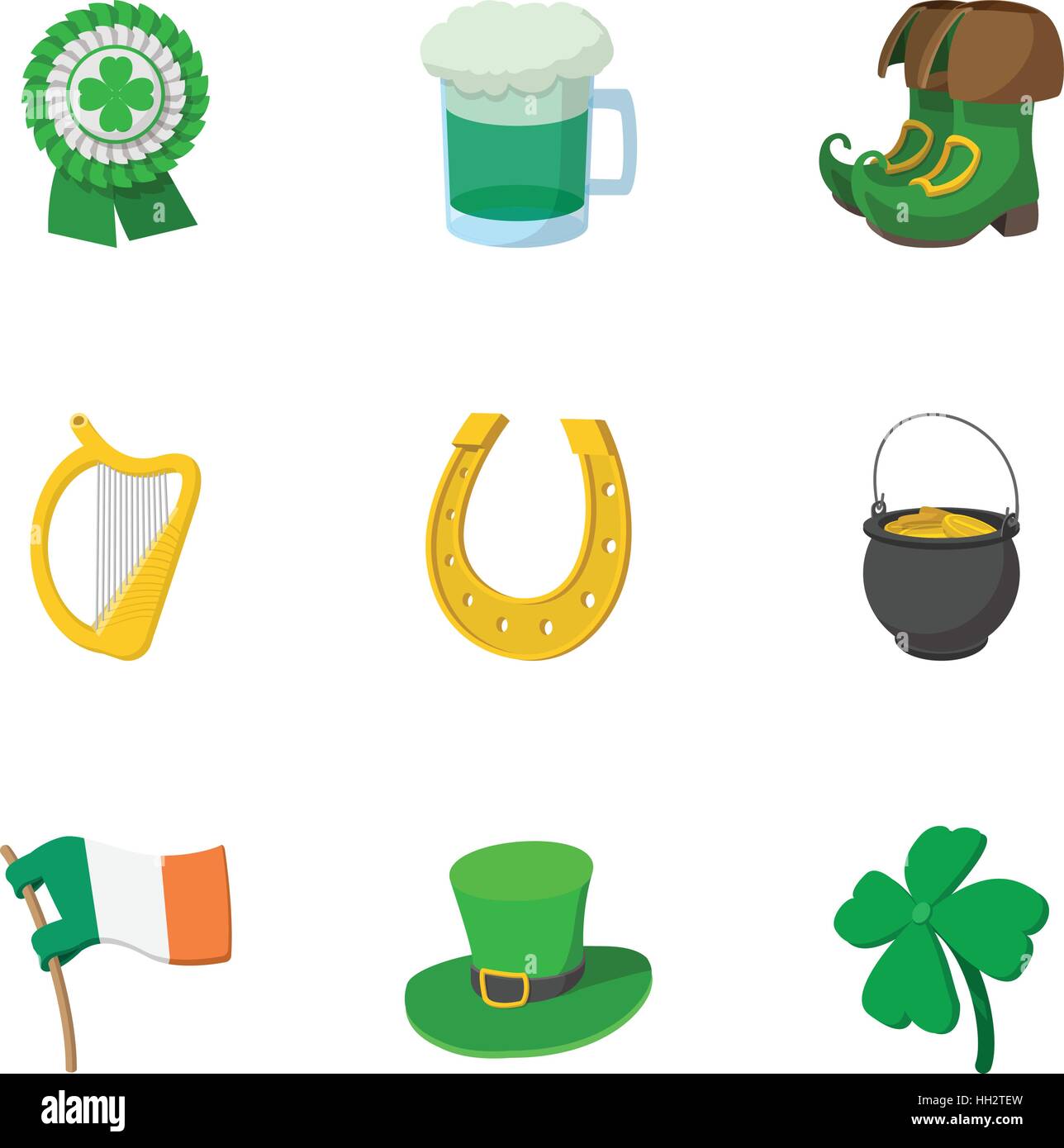 Saint Patrick day icons set, cartoon style Stock Vector Image & Art - Alamy
