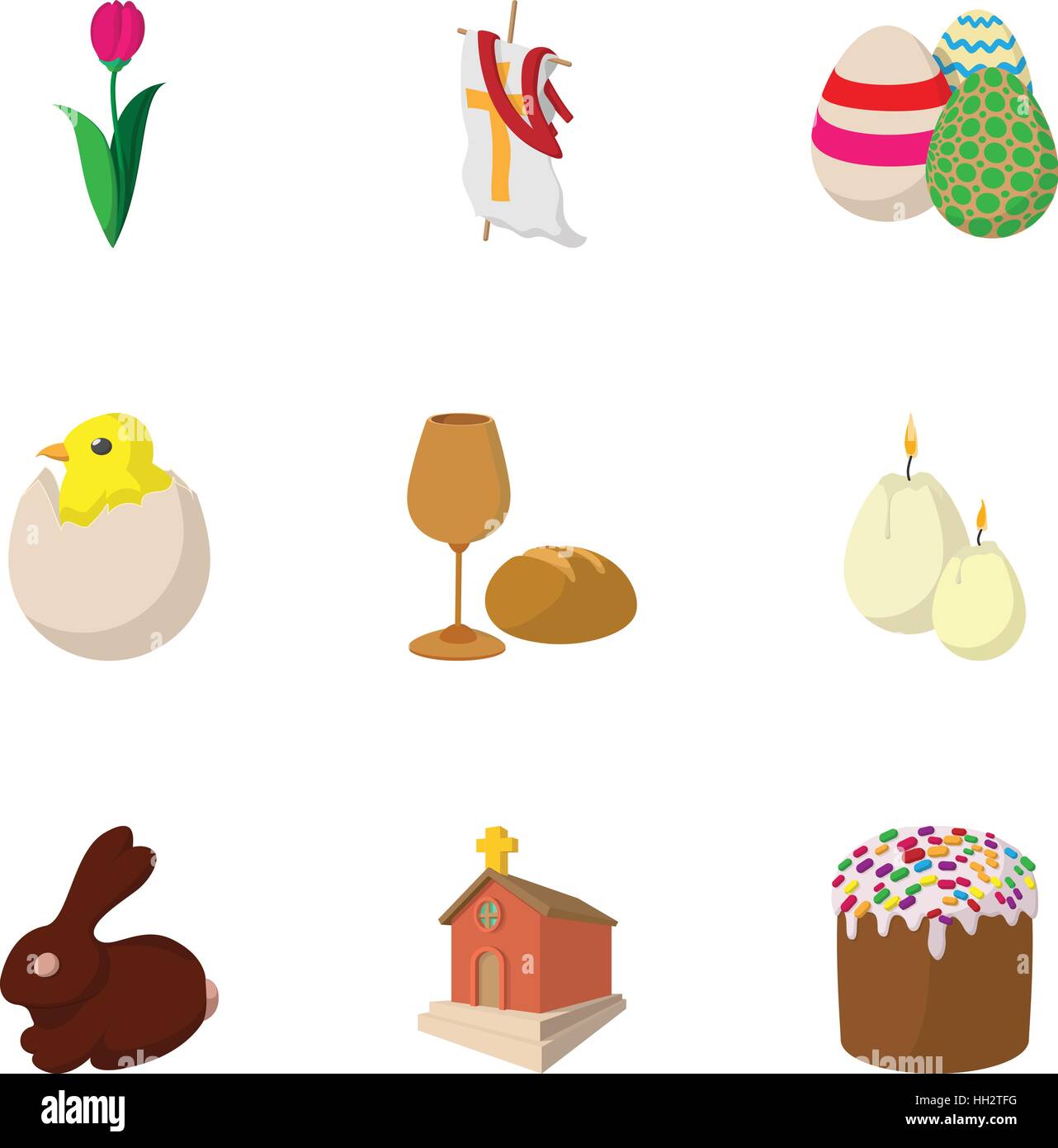 Orthodox Easter icons set, cartoon style Stock Vector Image & Art - Alamy