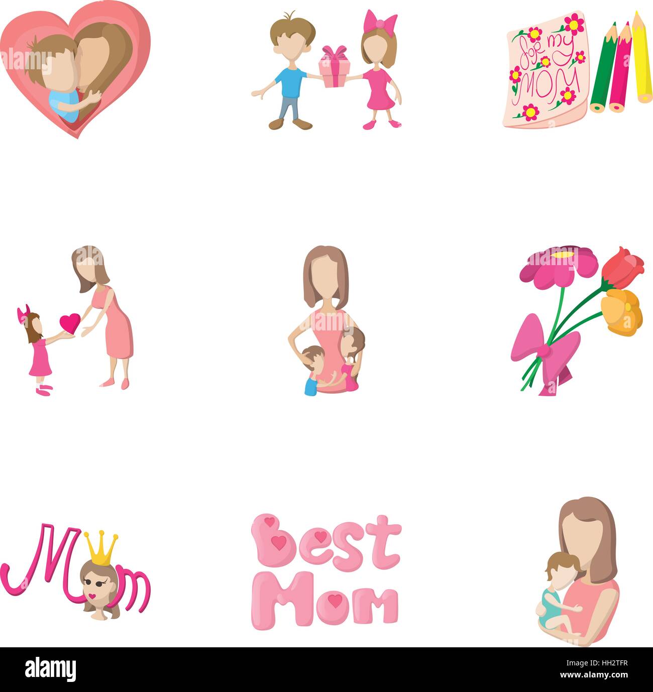 Love mother icons set Stock Vector Images - Alamy