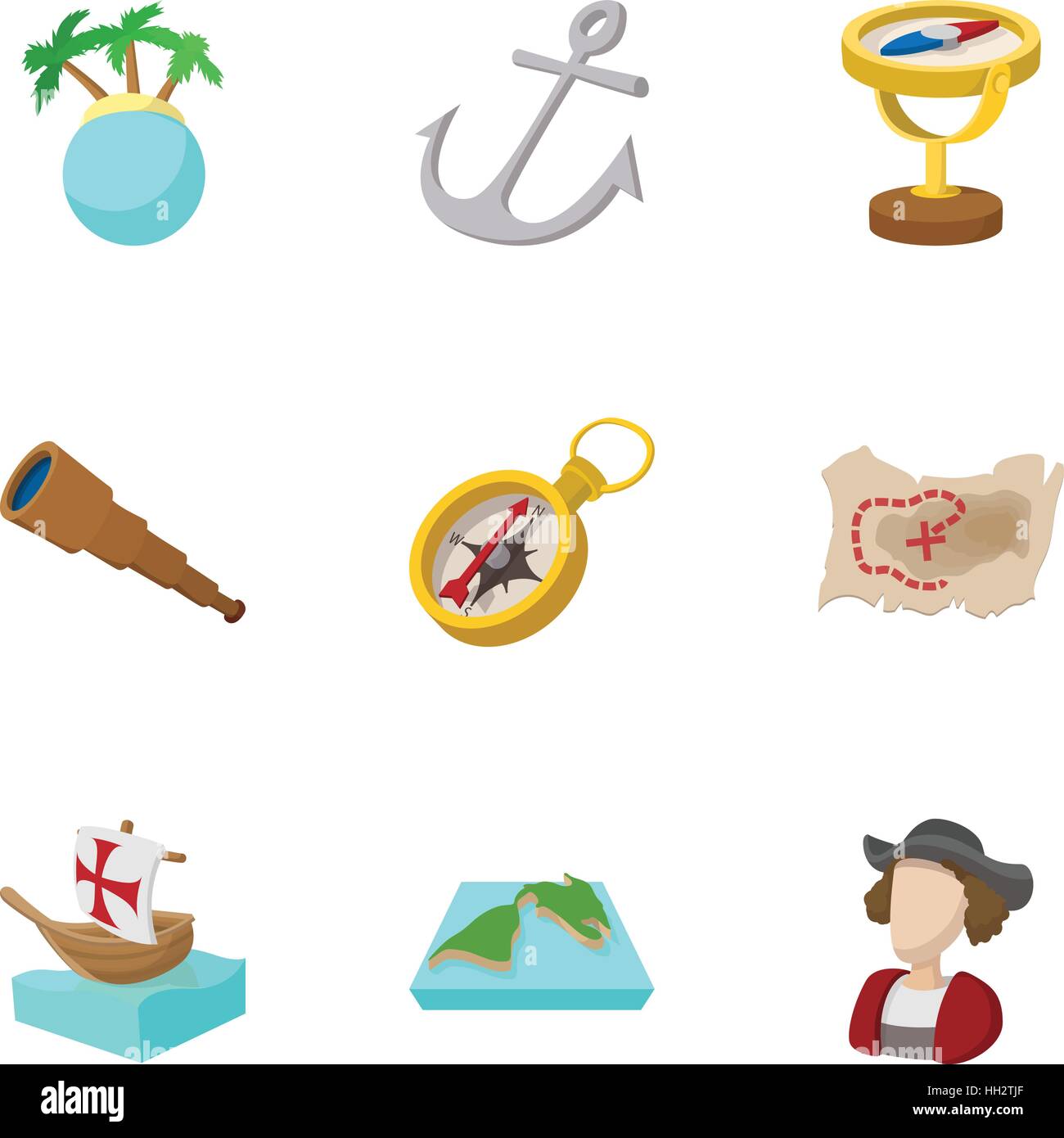 Geography icons set, cartoon style Stock Vector Image & Art - Alamy