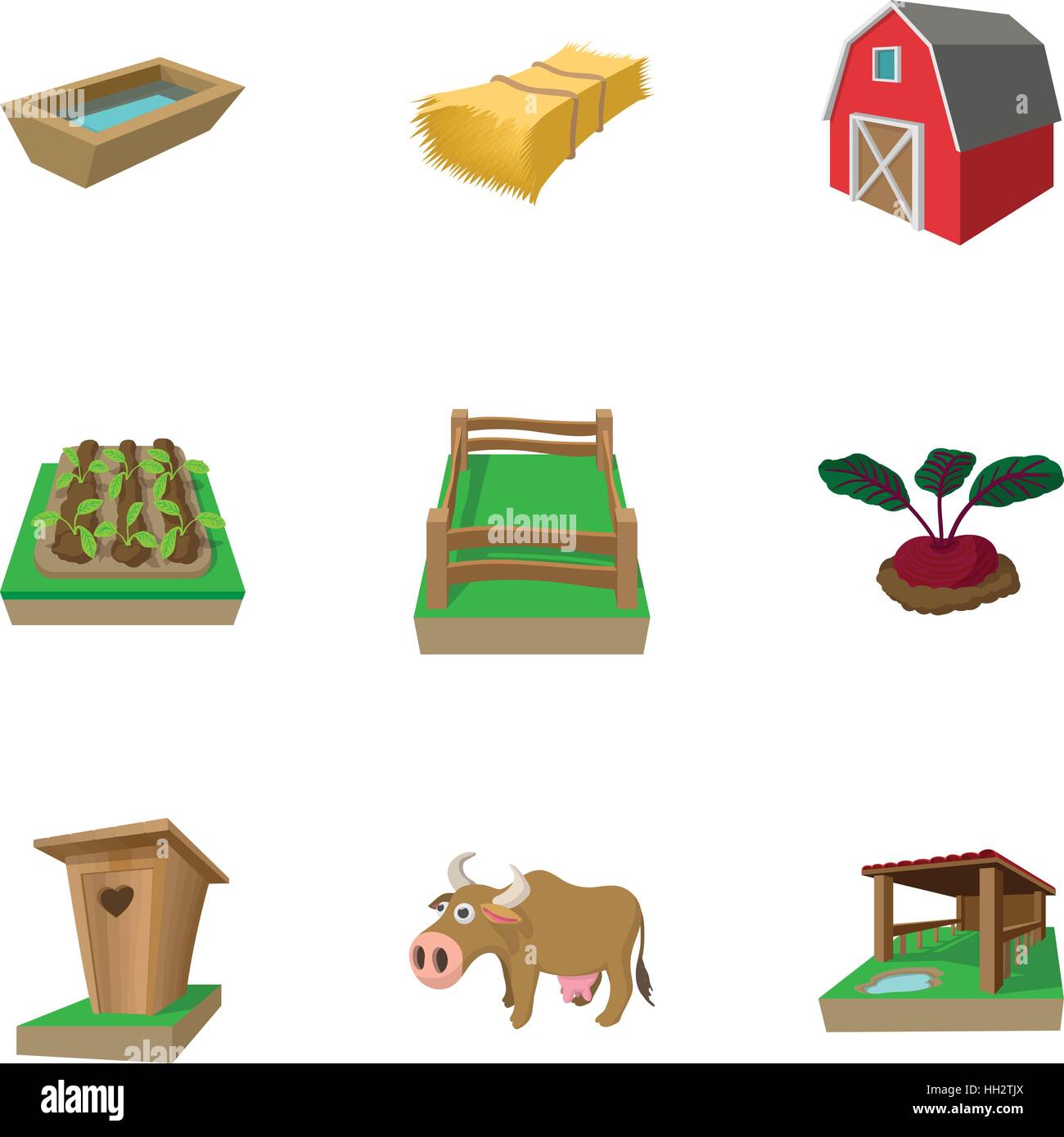 Farm icons set, cartoon style Stock Vector Image & Art - Alamy