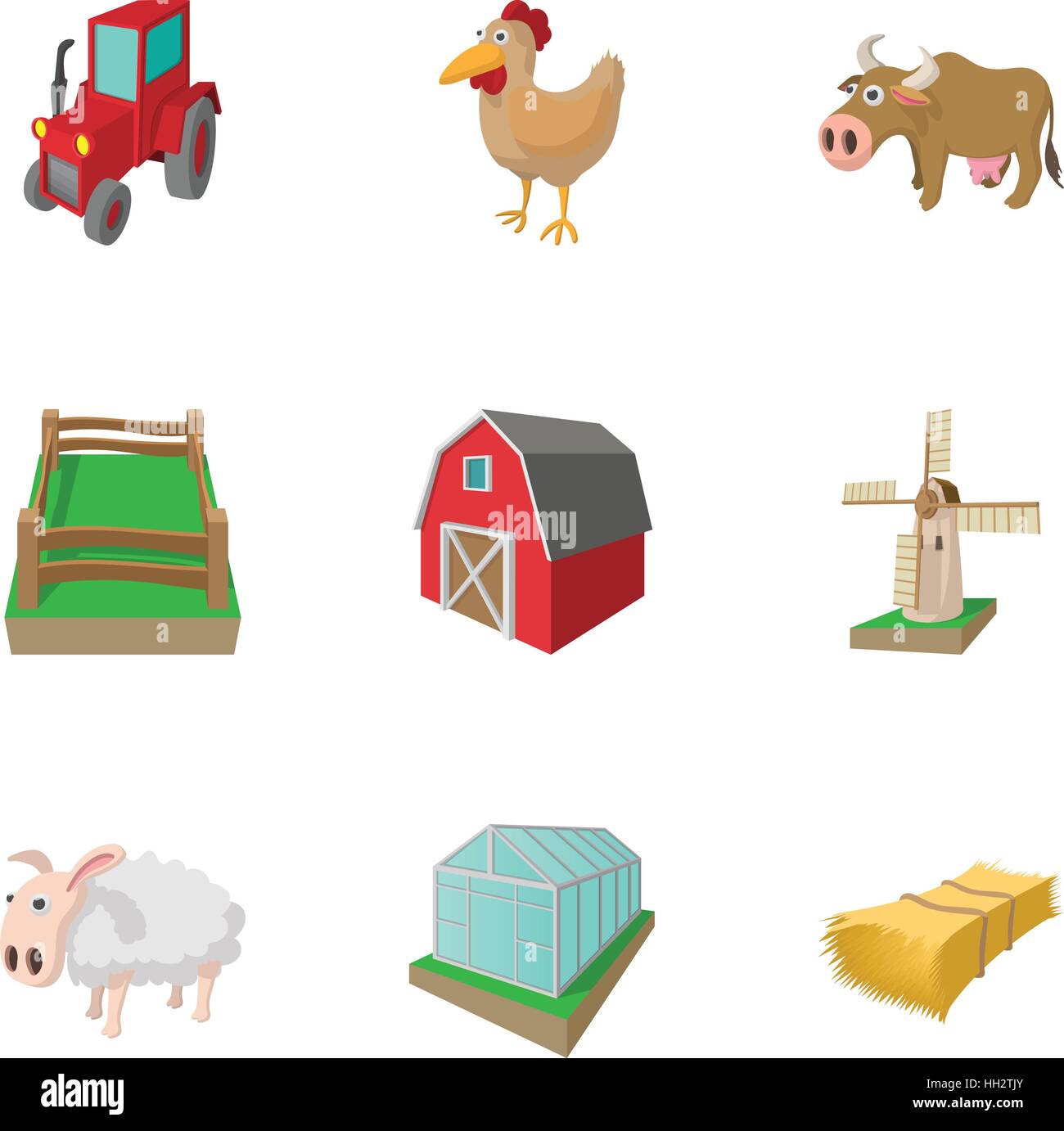 Farmhouse icons set, cartoon style Stock Vector Image & Art - Alamy