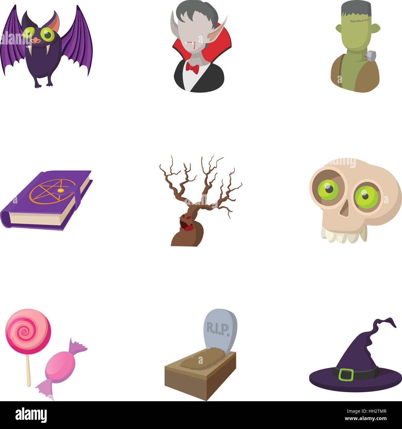 Terrible holiday icons set, cartoon style Stock Vector Image & Art - Alamy