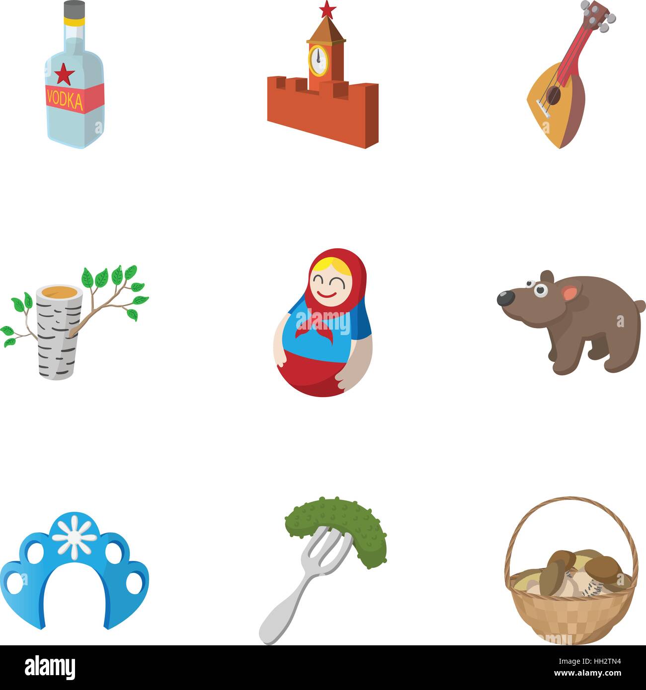Country Russia icons set, cartoon style Stock Vector Image & Art - Alamy
