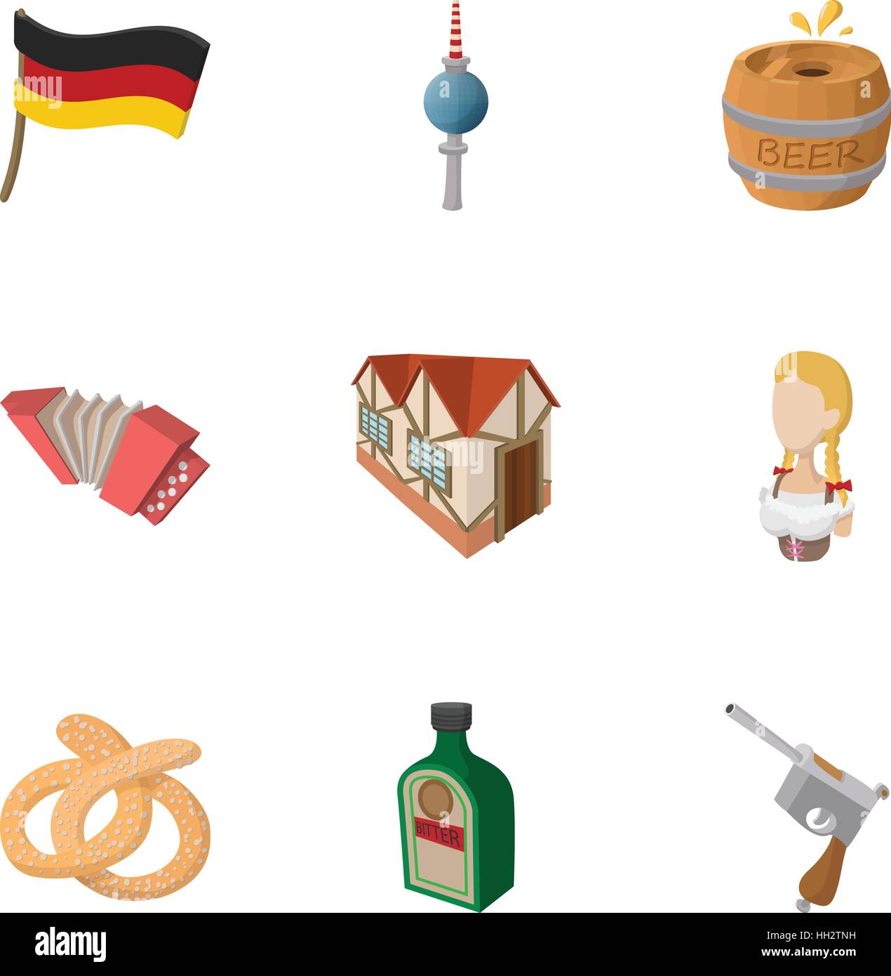Republic of Germany icons set, cartoon style Stock Vector Image & Art ...