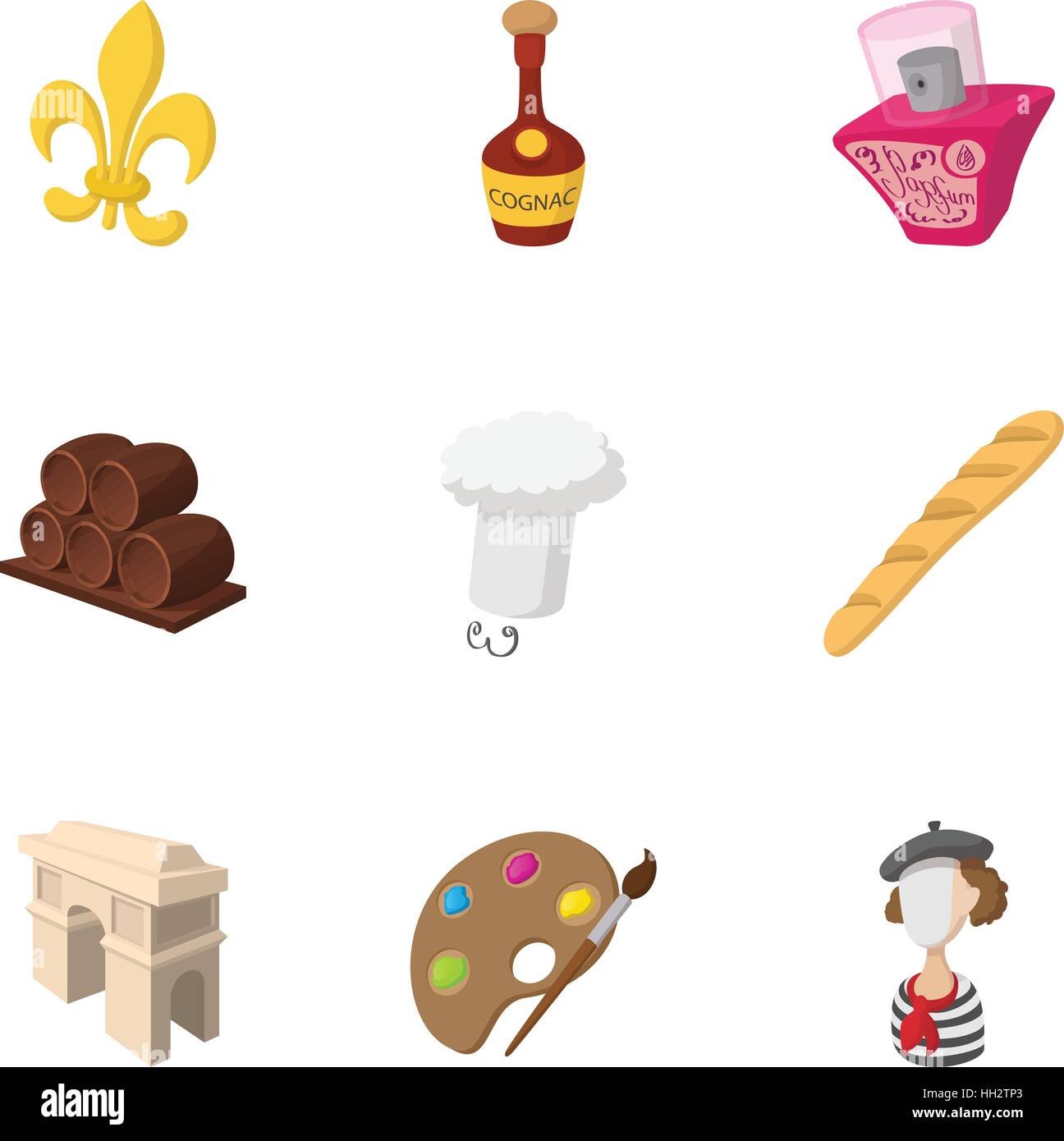 Country of France icons set, cartoon style Stock Vector Image & Art - Alamy