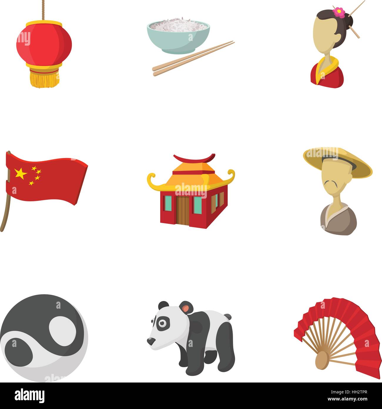 Tourism in China icons set, cartoon style Stock Vector Image & Art - Alamy