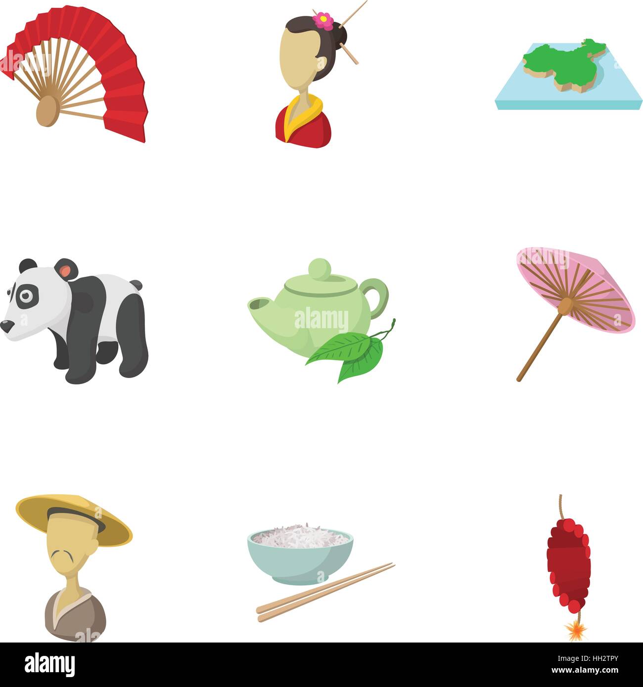 Country of China icons set, cartoon style Stock Vector Image & Art - Alamy