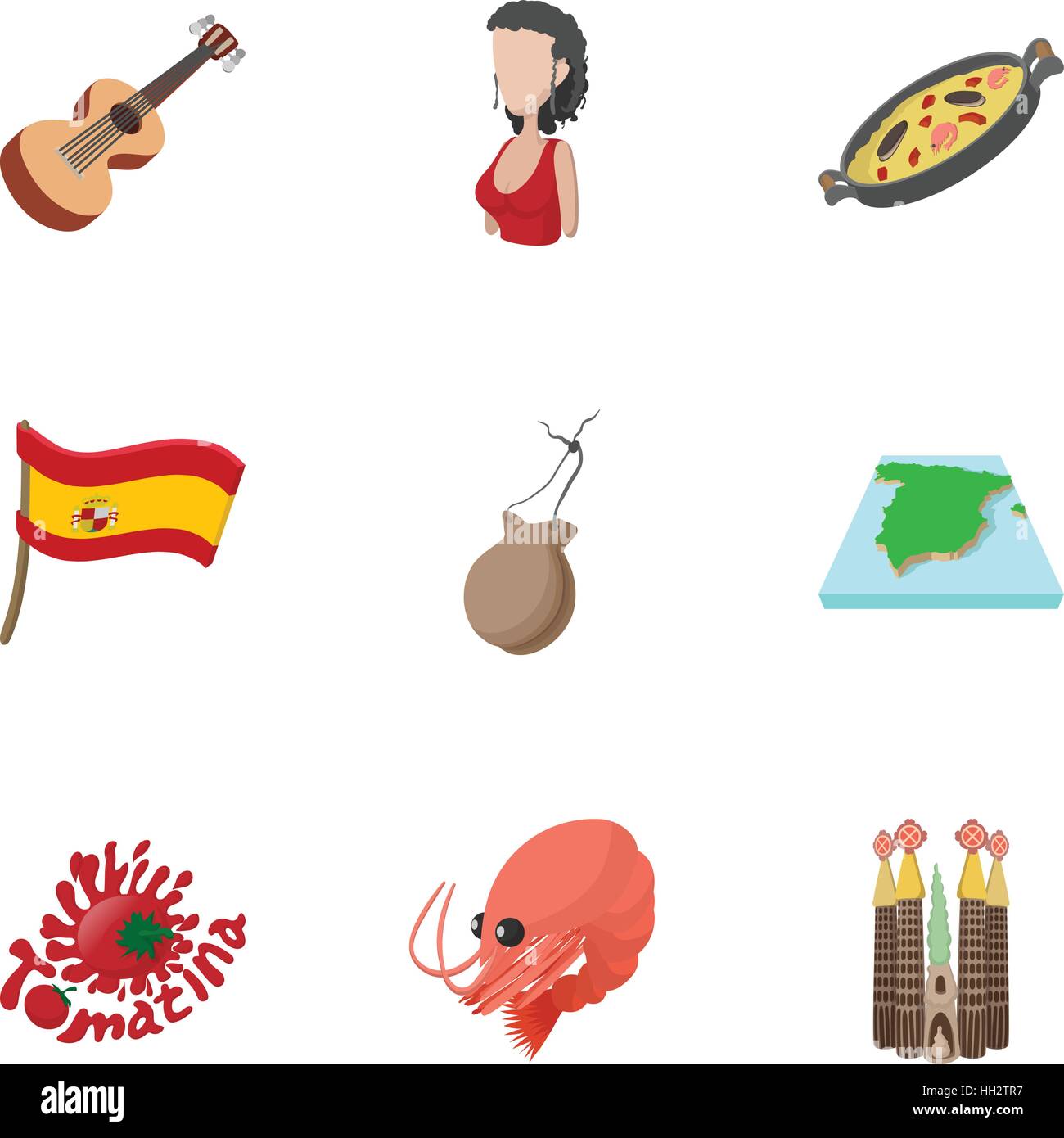 Holiday in Spain icons set, cartoon style Stock Vector Image & Art - Alamy
