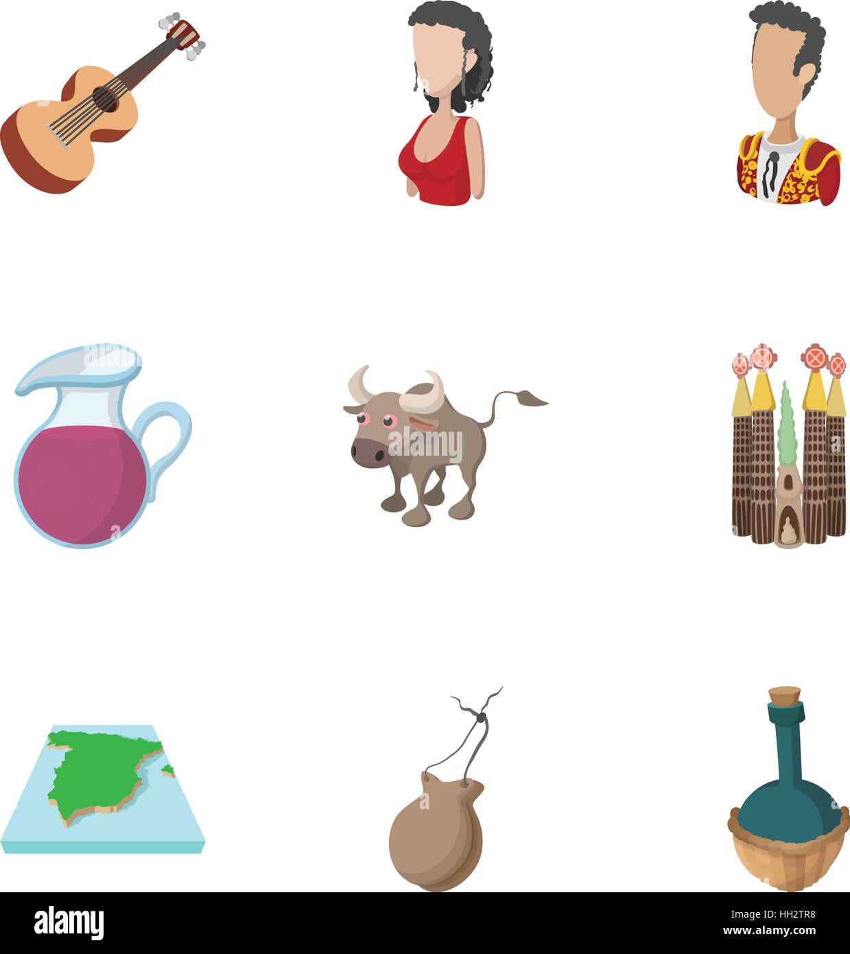 Tourism in Spain icons set, cartoon style Stock Vector Image & Art - Alamy