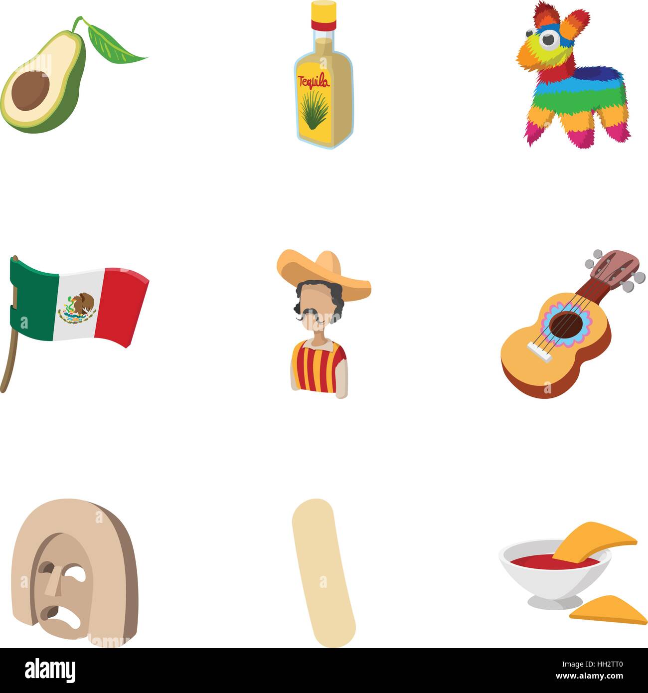 Country Mexico icons set, cartoon style Stock Vector Image & Art - Alamy