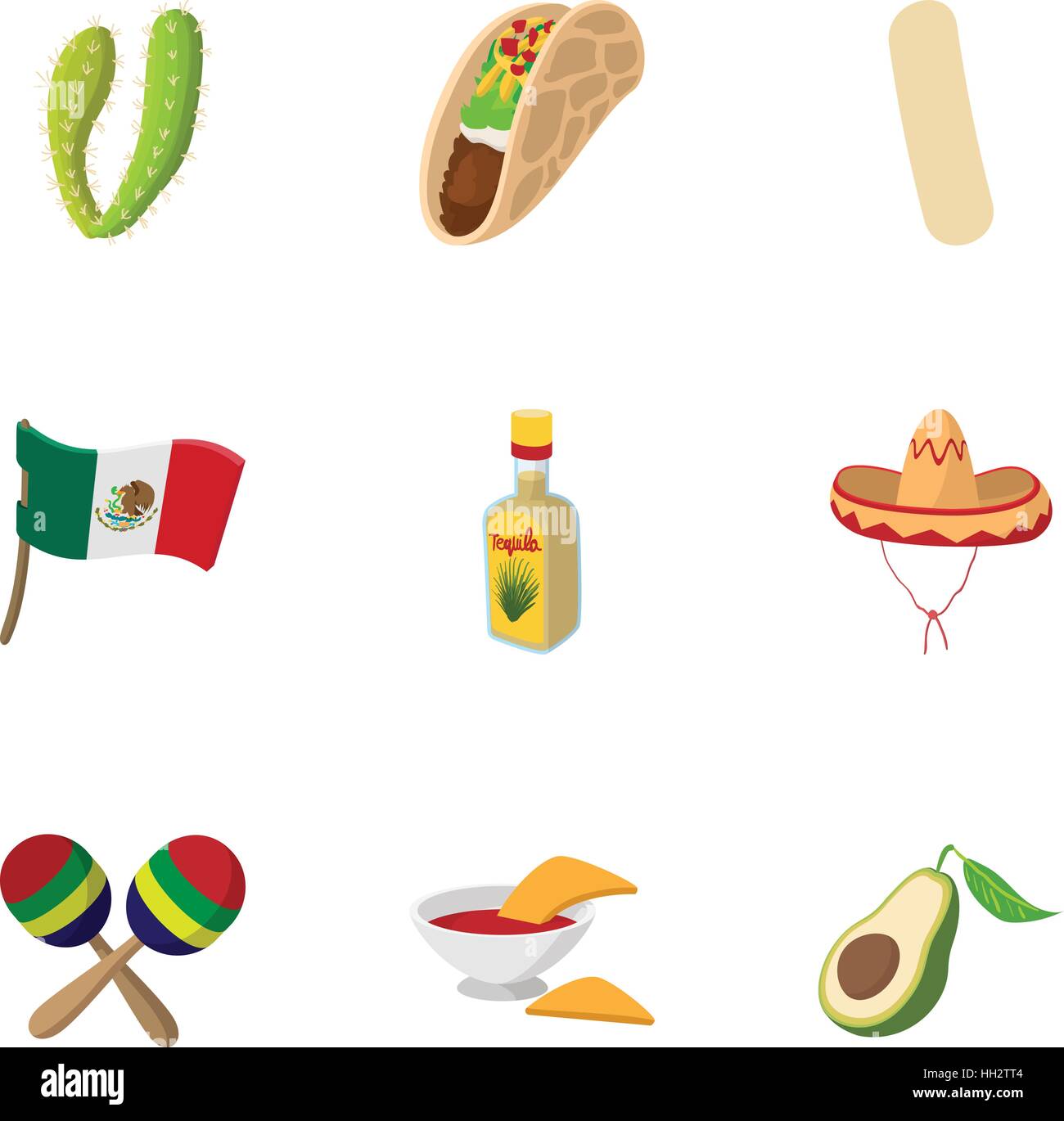 Stay in Mexico icons set, cartoon style Stock Vector Image & Art - Alamy