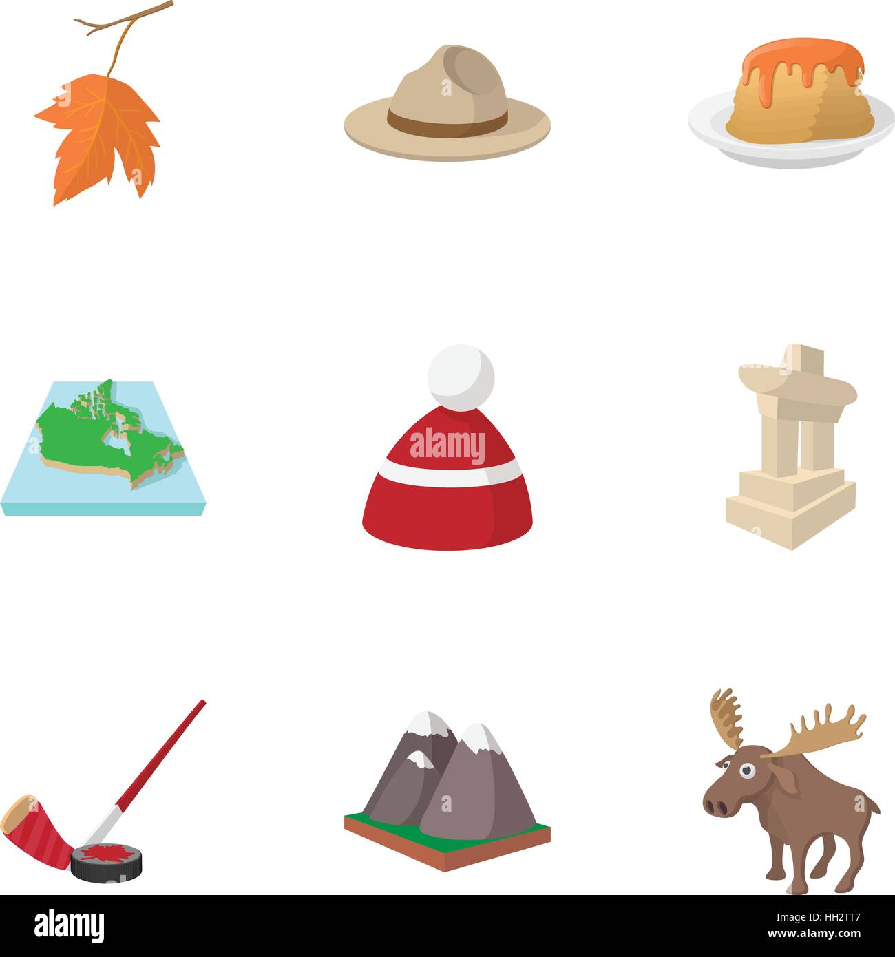 Canadian culture icons set cartoon hi-res stock photography and images ...