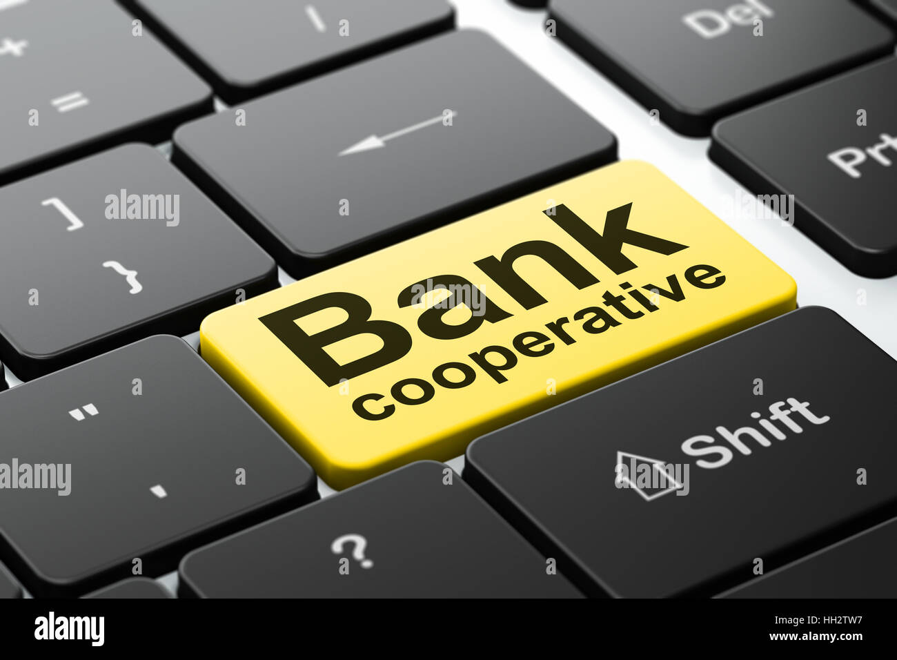 Currency concept: Bank Cooperative on computer keyboard background ...
