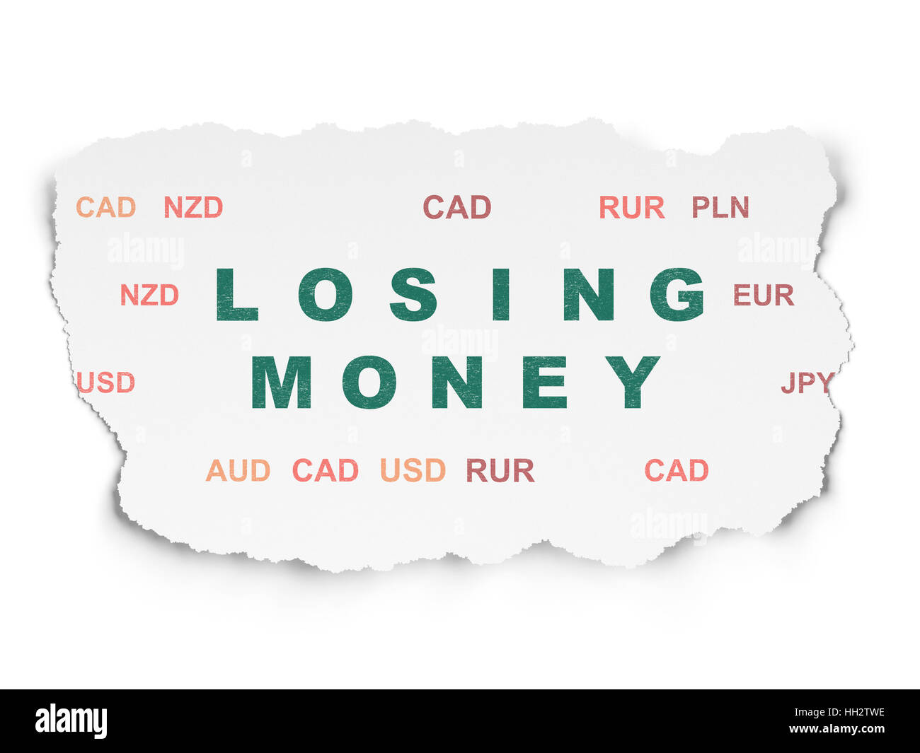 Money concept: Losing Money on Torn Paper background Stock Photo - Alamy