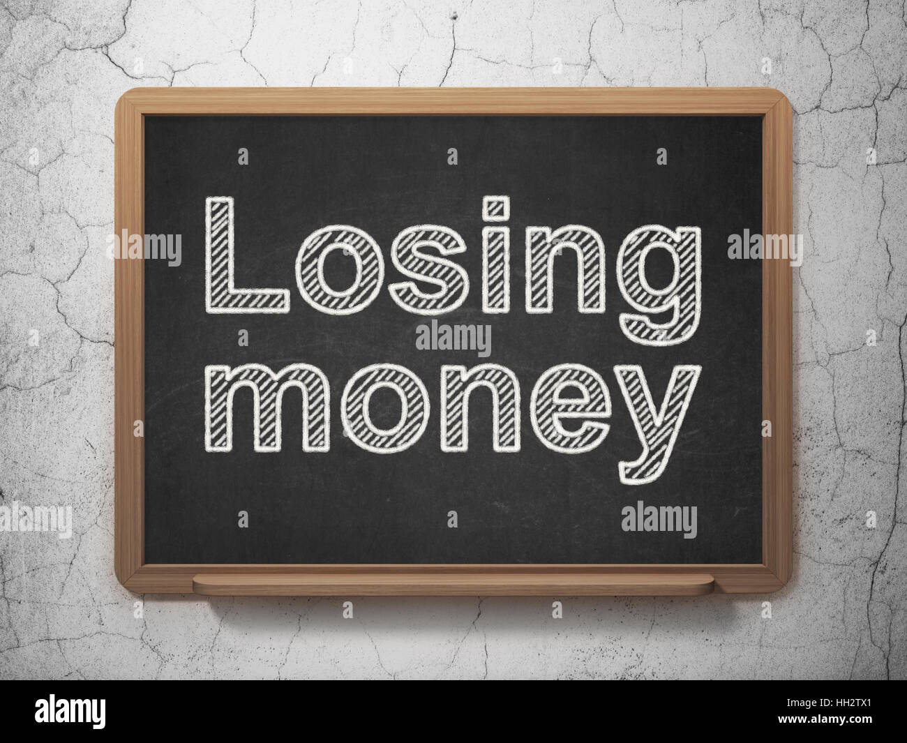 Banking concept: Losing Money on chalkboard background Stock Photo - Alamy