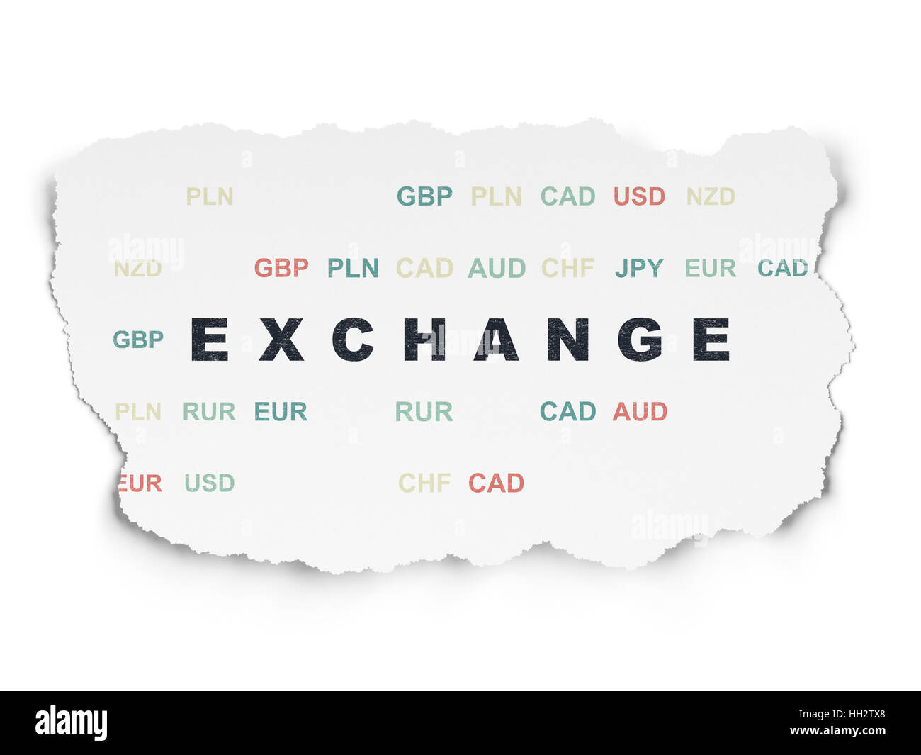 Money concept: Exchange on Torn Paper background Stock Photo - Alamy
