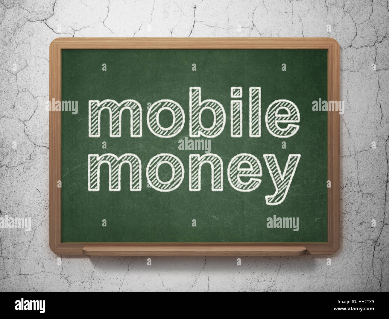 Currency concept: Mobile Money on chalkboard background Stock Photo - Alamy