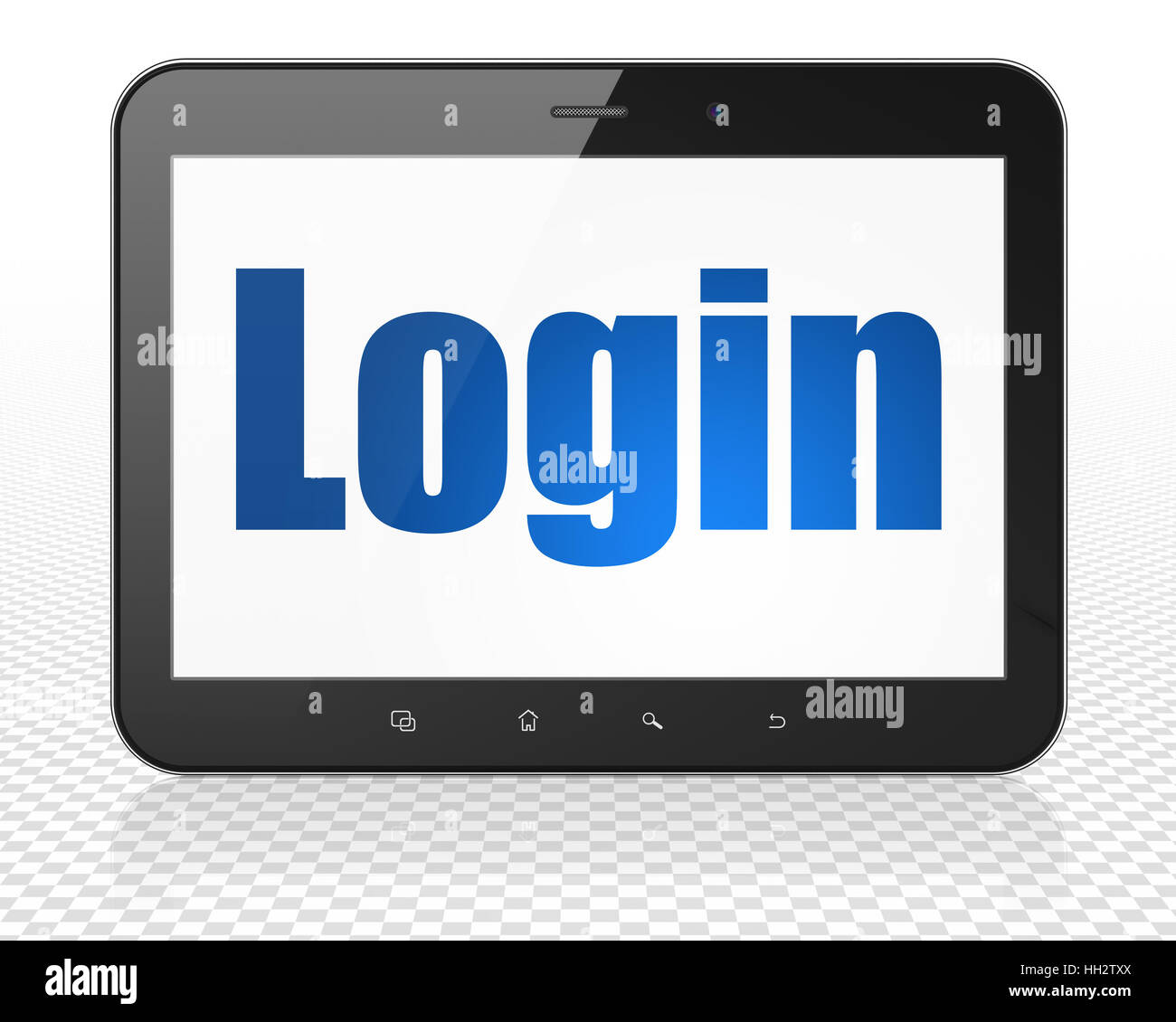 Safety concept: Tablet Pc Computer with Login on display Stock Photo ...