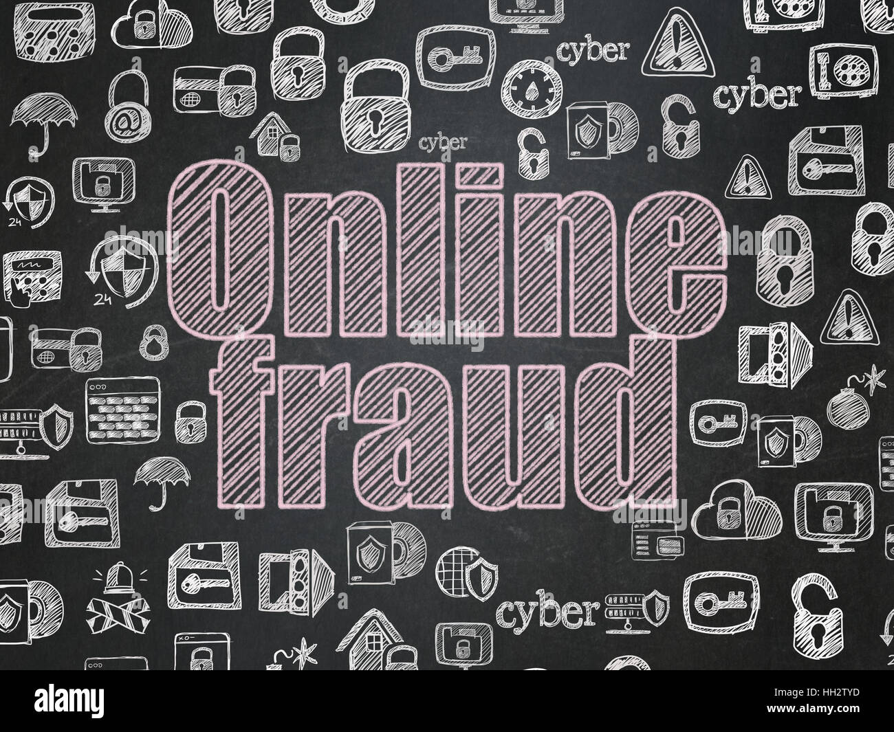 Privacy concept: Online Fraud on School board background Stock Photo ...